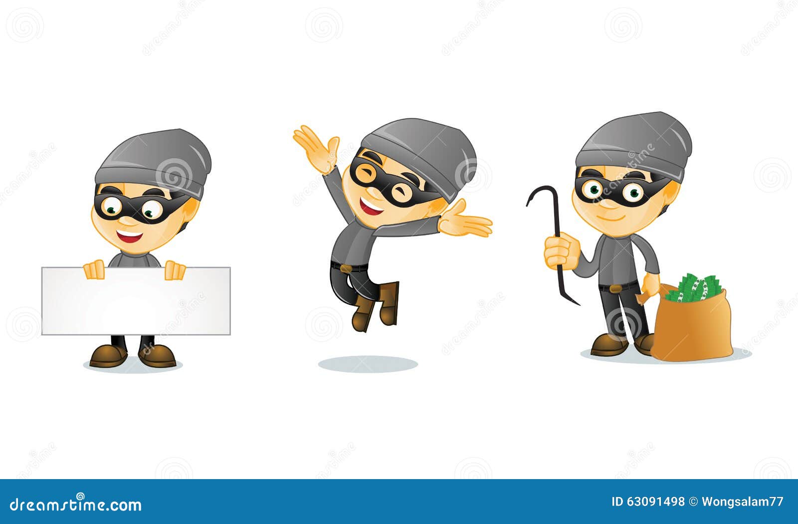 Dief 1 vector illustratie. Illustration of mascotte, misdadig - 63091498
