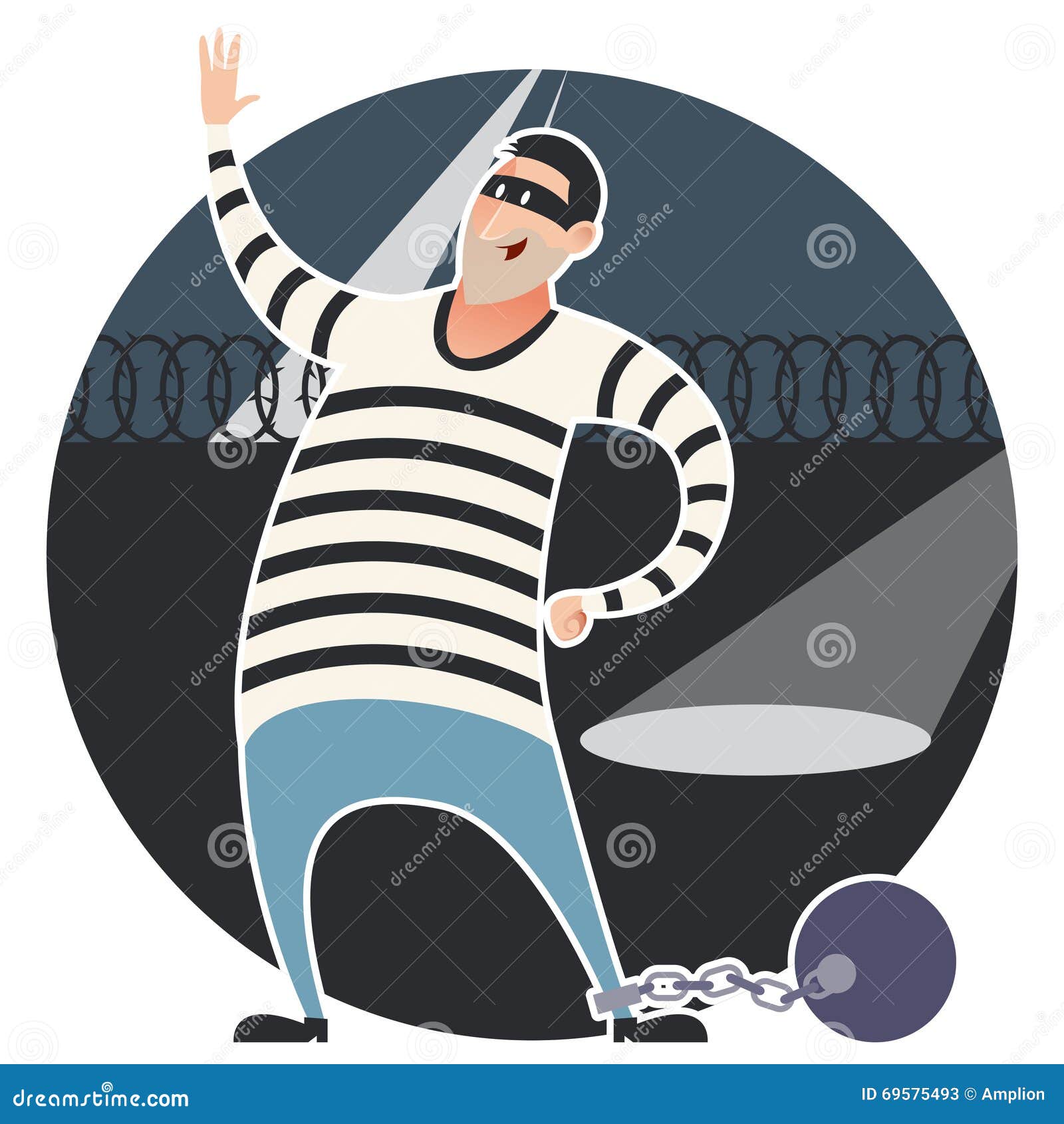 Dief in de Gevangenis vector illustratie. Illustration of gevangen ...