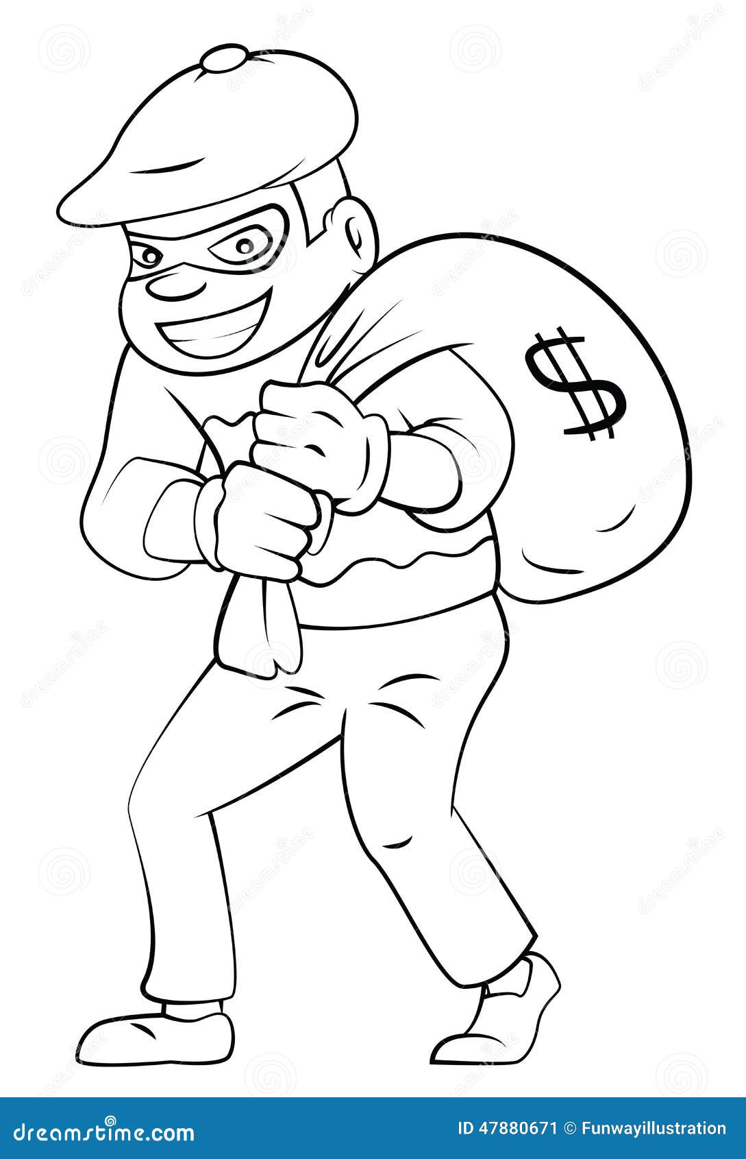 Dief with Mask vector illustratie. Illustration of inbreker - 47880671