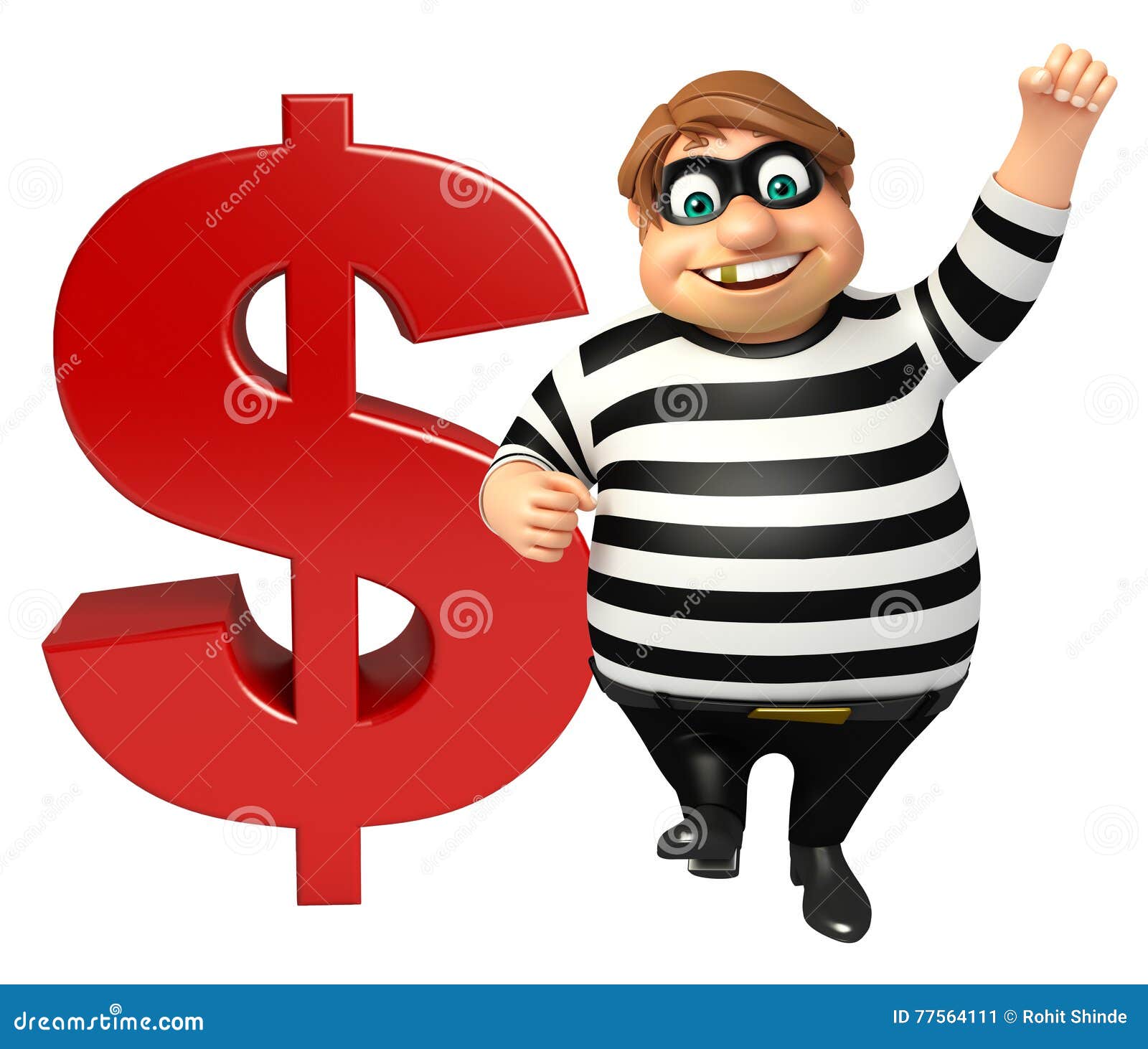 Dief met Dollarteken stock illustratie. Illustration of leegloper ...