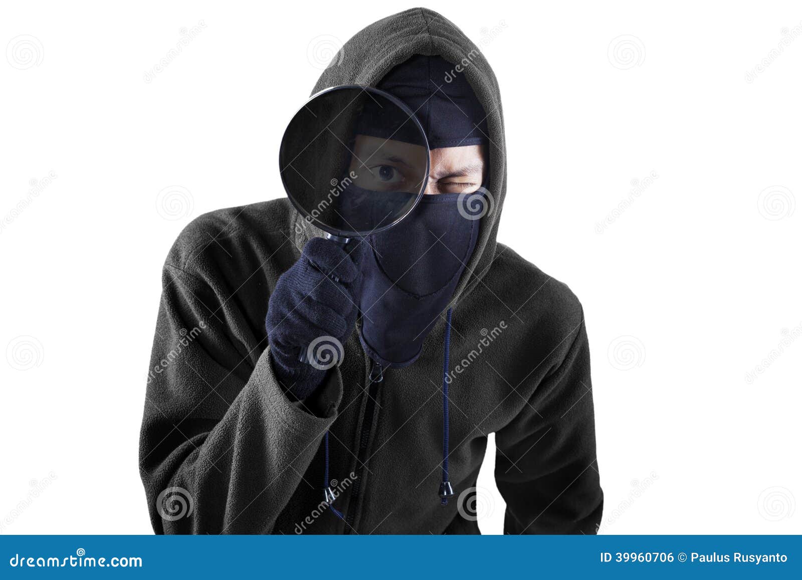 Dief Met Geïsoleerd Overdrijven Stock Foto - Image of houwer, internet ...