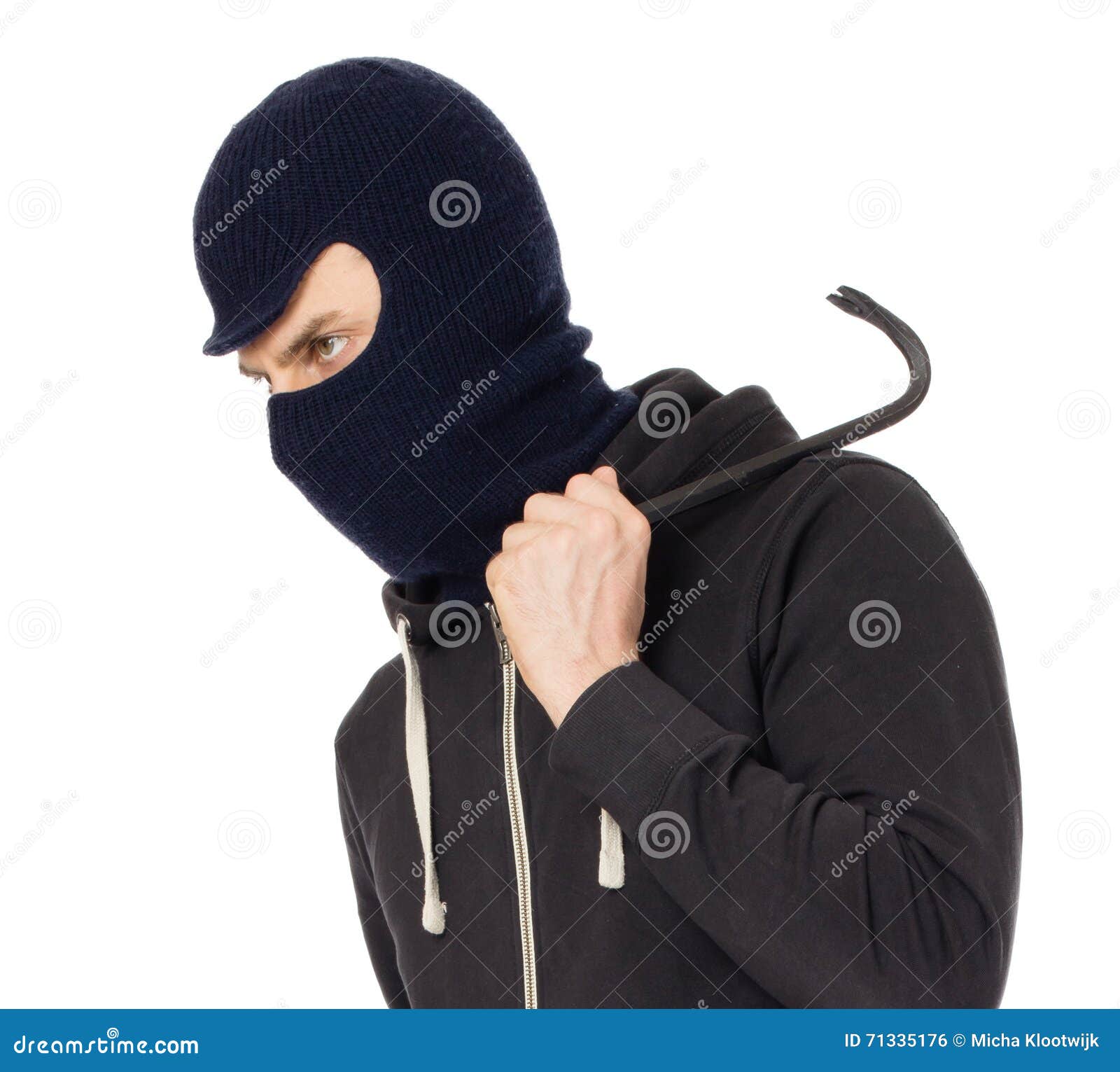 Dief met metaalkoevoet stock foto. Image of risico, bivakmuts - 71335176