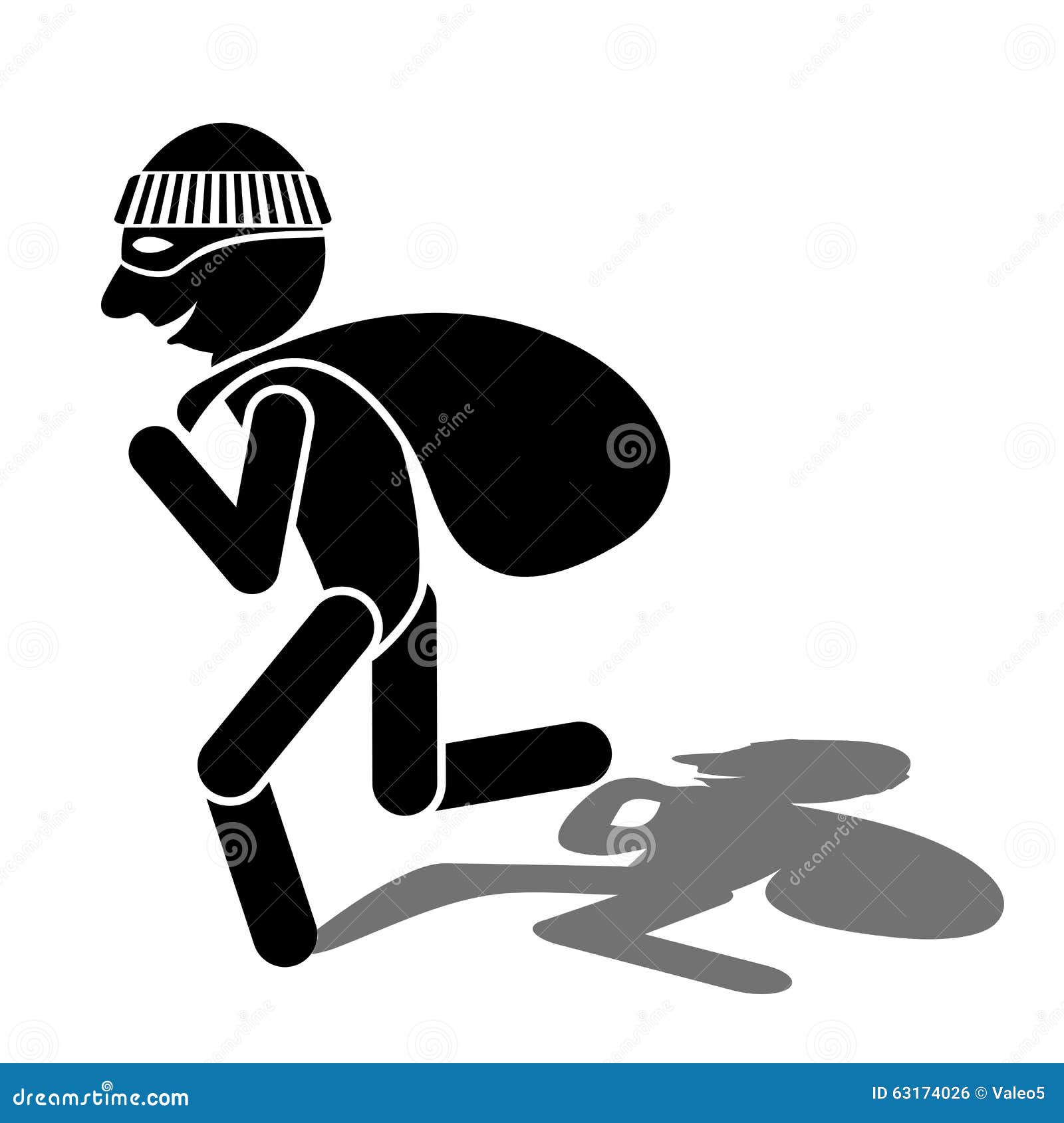 Dief Silhouette en Schaduw vector illustratie. Illustration of masker ...