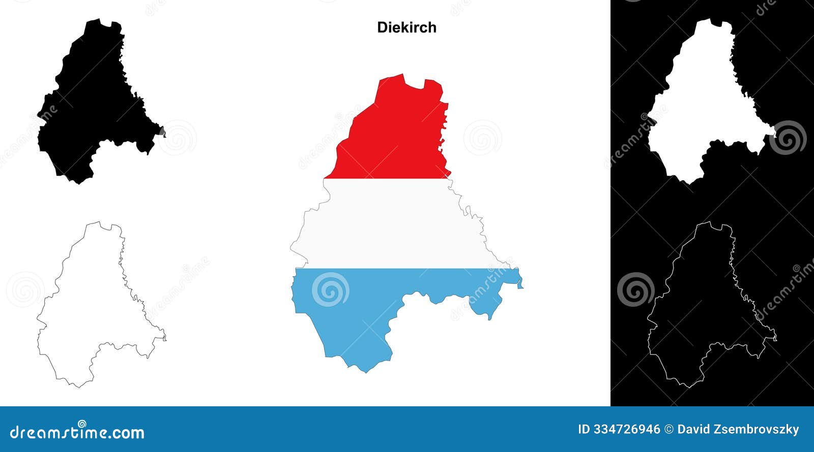Diekirch Outline Map Vector Illustration | CartoonDealer.com #334726946