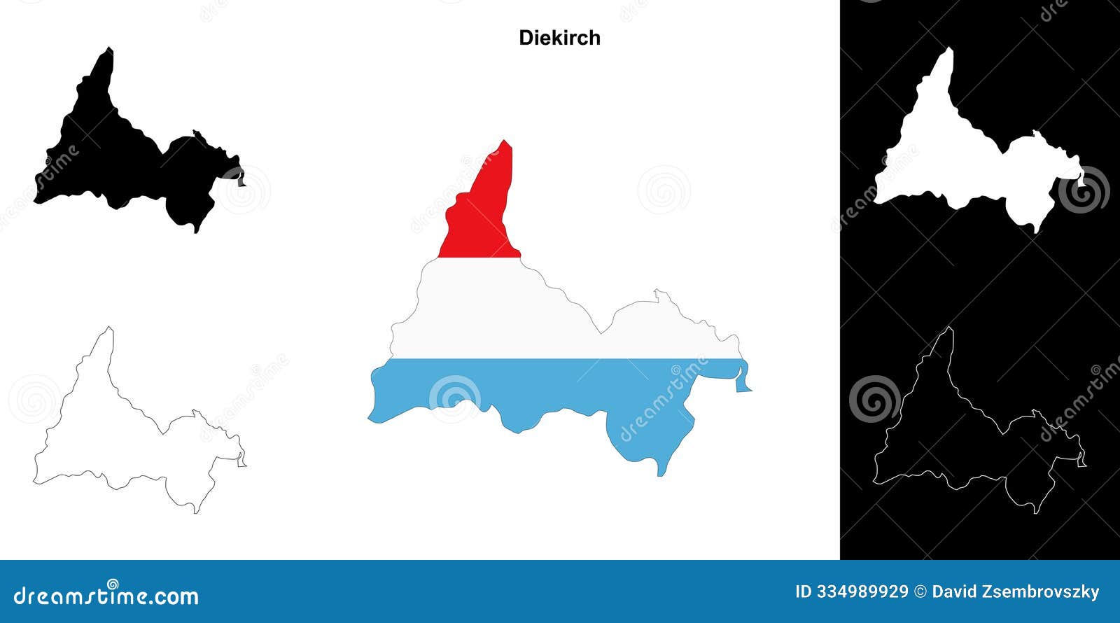 Diekirch Canton Grand Duchy Of Luxembourg, Administrative Divisions Map ...