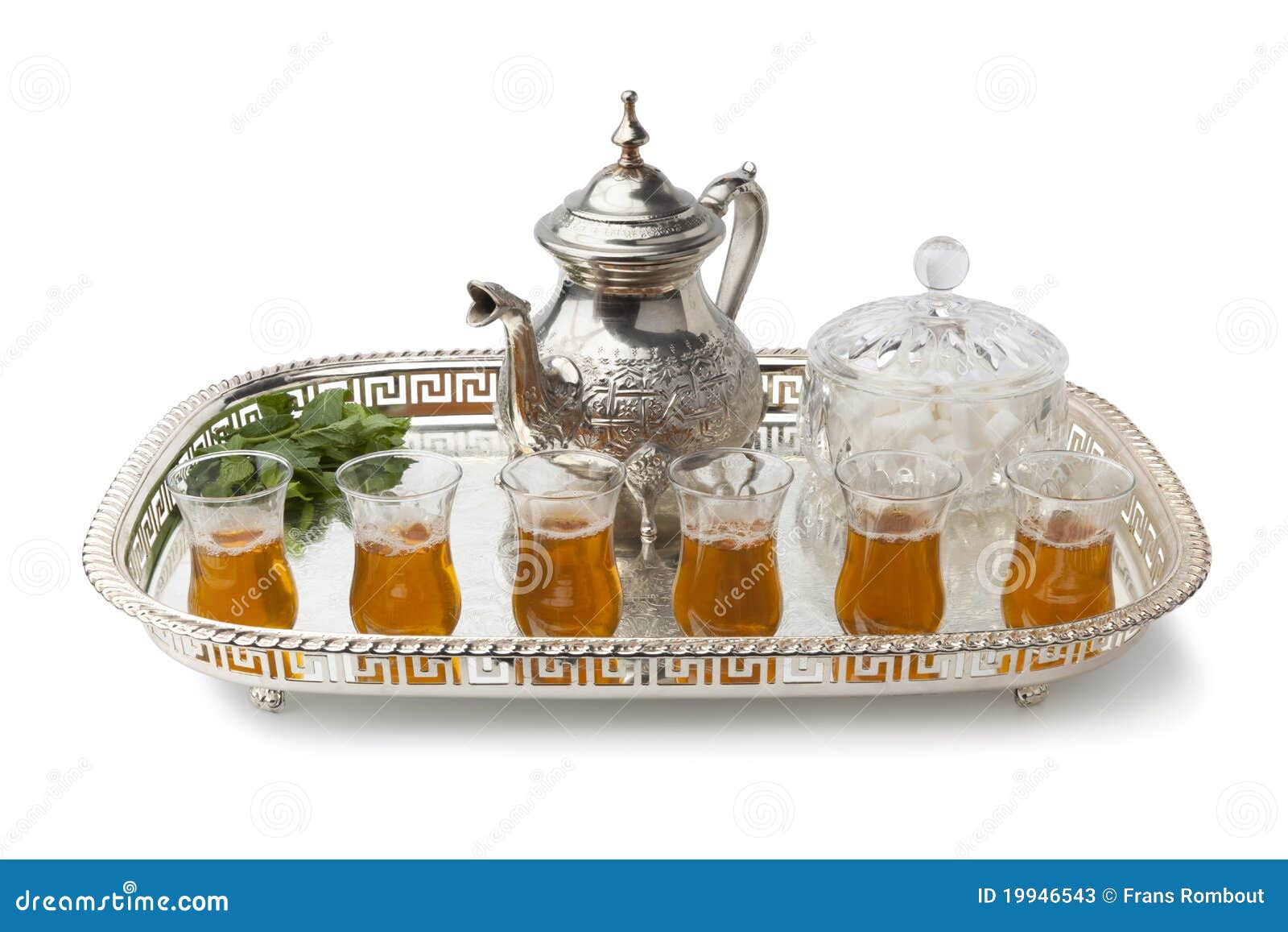 Dienblad Met Marokkaanse Muntthee Stock Afbeelding - Image of theepot ...