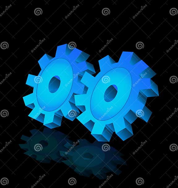 Diente Azul Del Engranaje, Vector Aislado Ilustración del Vector ...