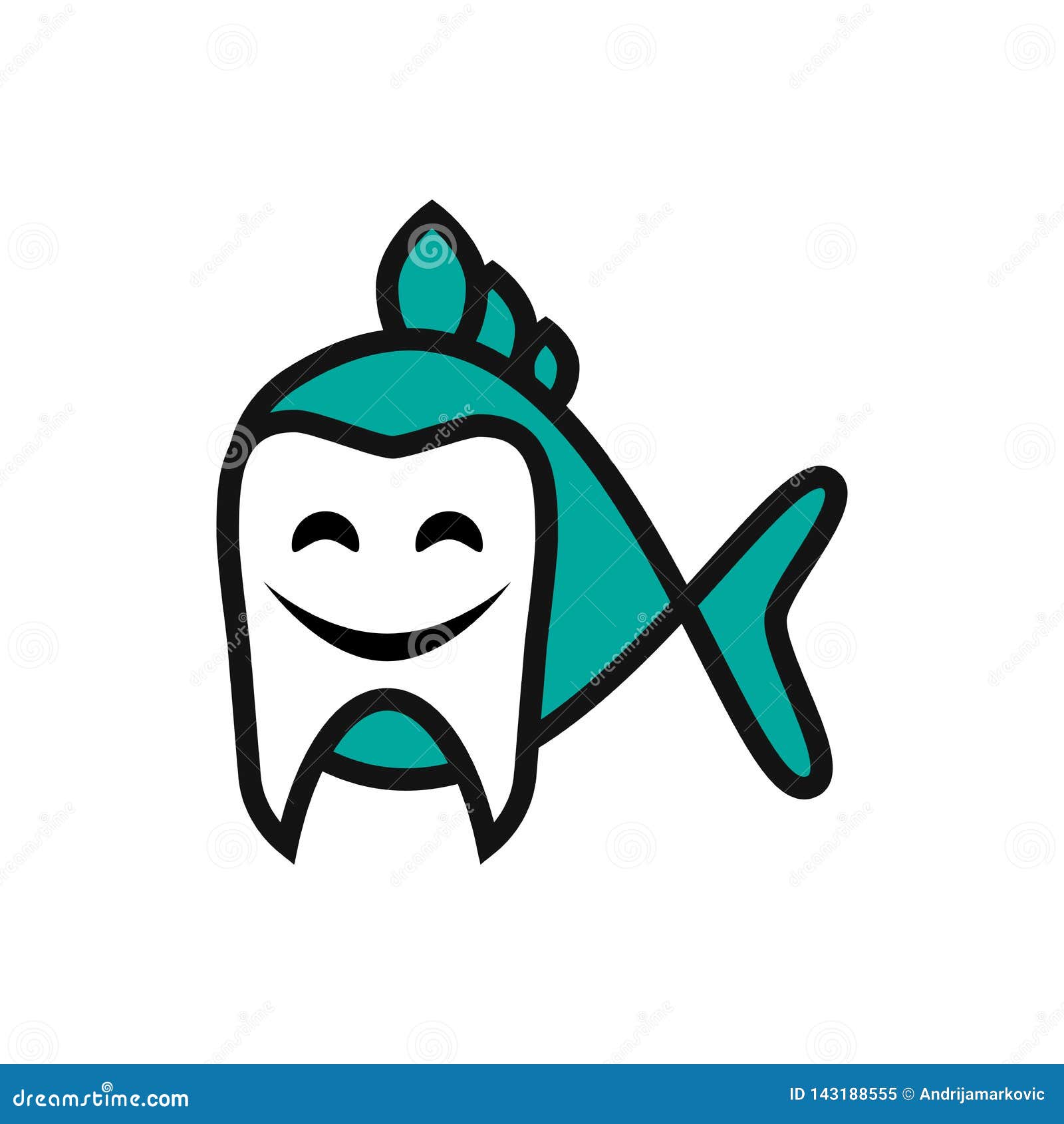 Diente como un pescado ilustración del vector. Ilustración de ...
