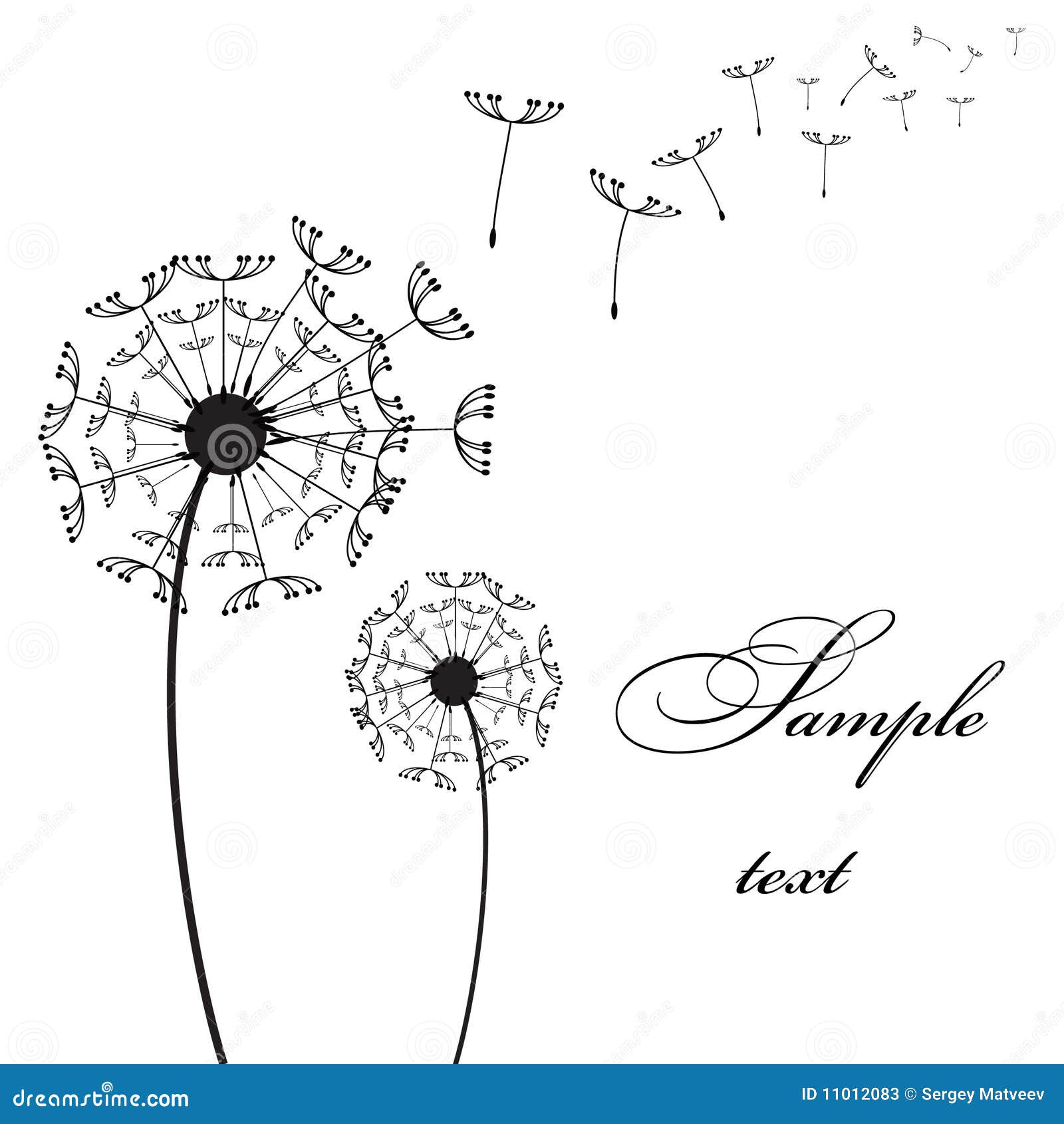 Diente De León Del Vector Dos Ilustración del Vector - Ilustración de ...