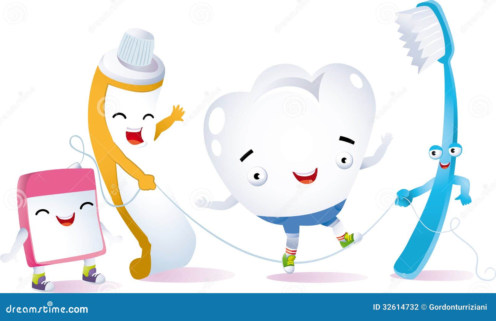 Diente feliz ilustración del vector. Ilustración de tubo - 32614732