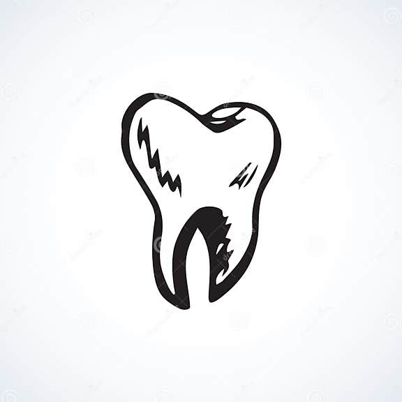 Diente Gráfico del vector ilustración del vector. Ilustración de carie ...