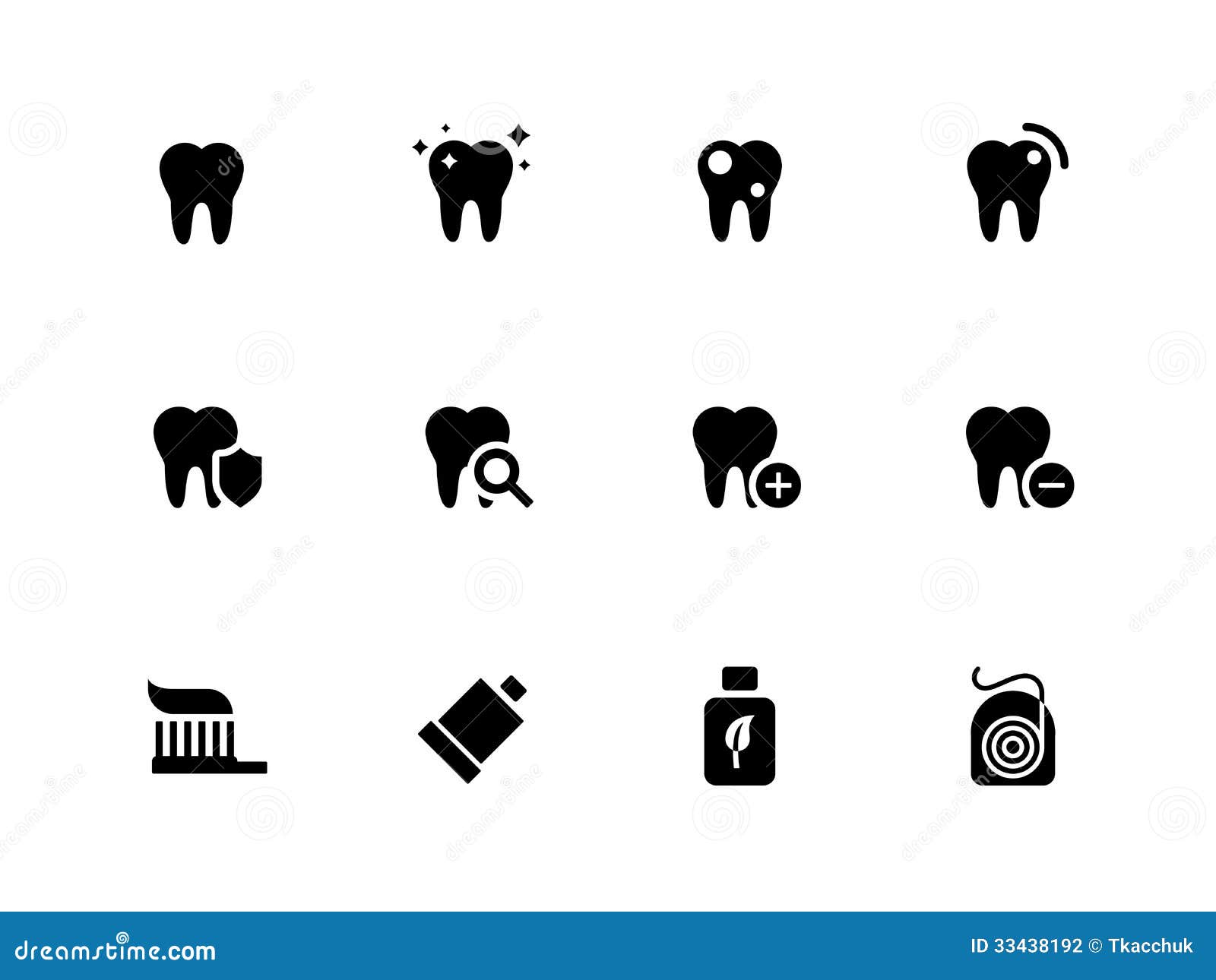 Diente, Iconos De Los Dientes En El Fondo Blanco. Ilustración del ...