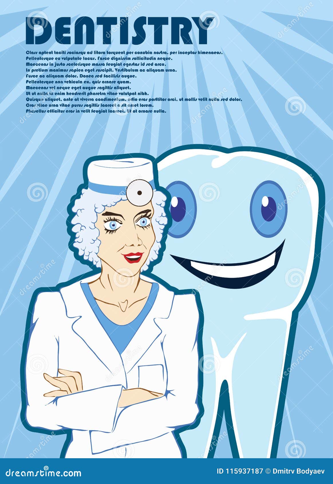 Dientes De La Historieta Compuestos En Un Modelo Stock de ilustración ...