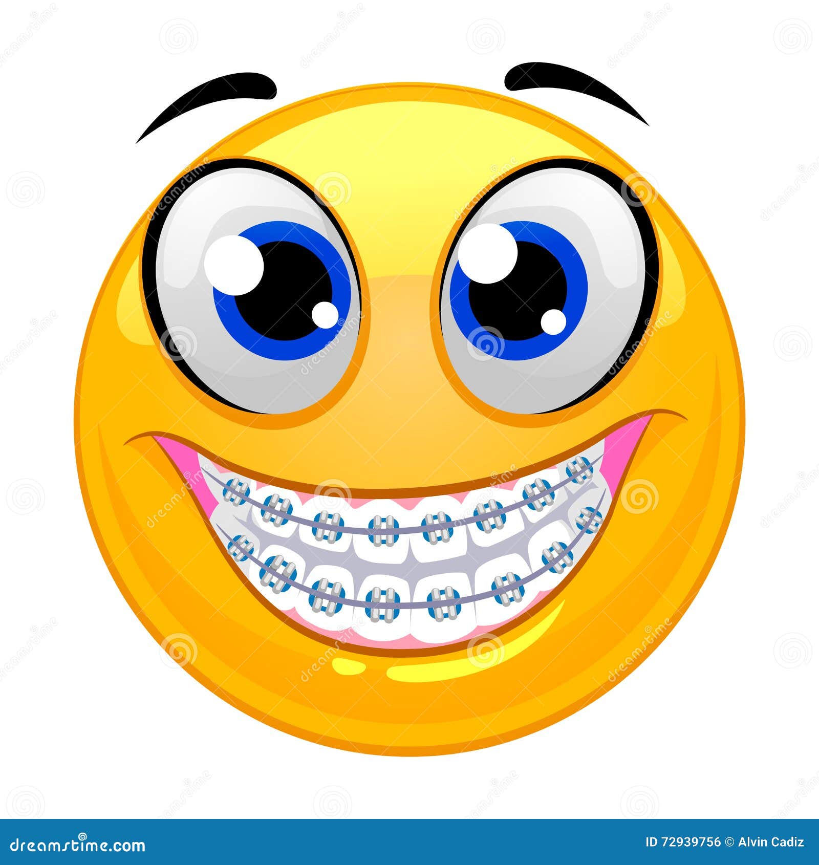 Dientes De Smiley Emoticon Showing Con Los Apoyos Ilustración del ...