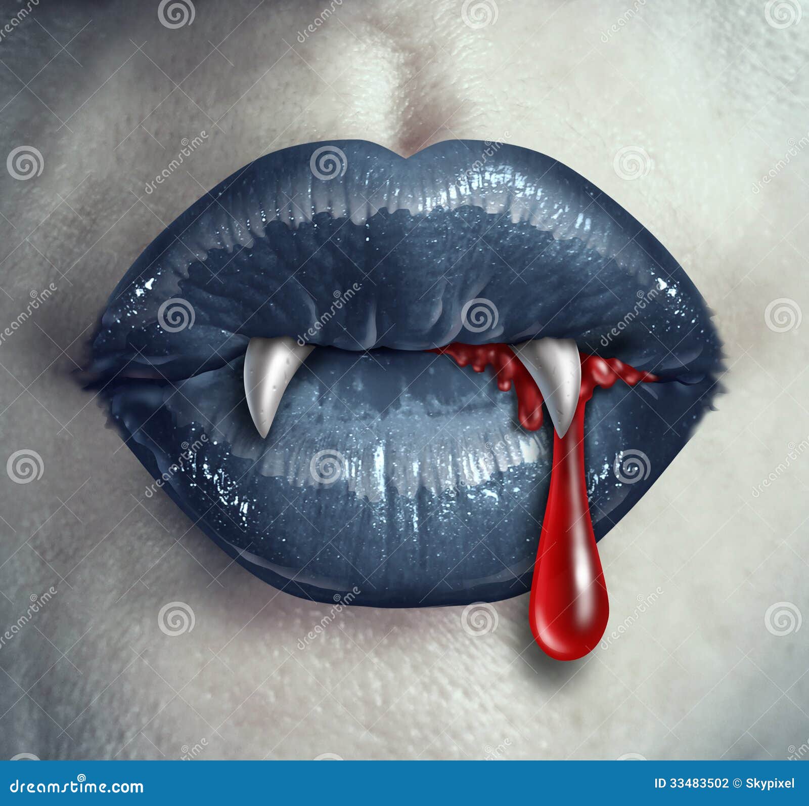 Dientes Sangrientos Del Vampiro Del Horror Stock de ilustración ...