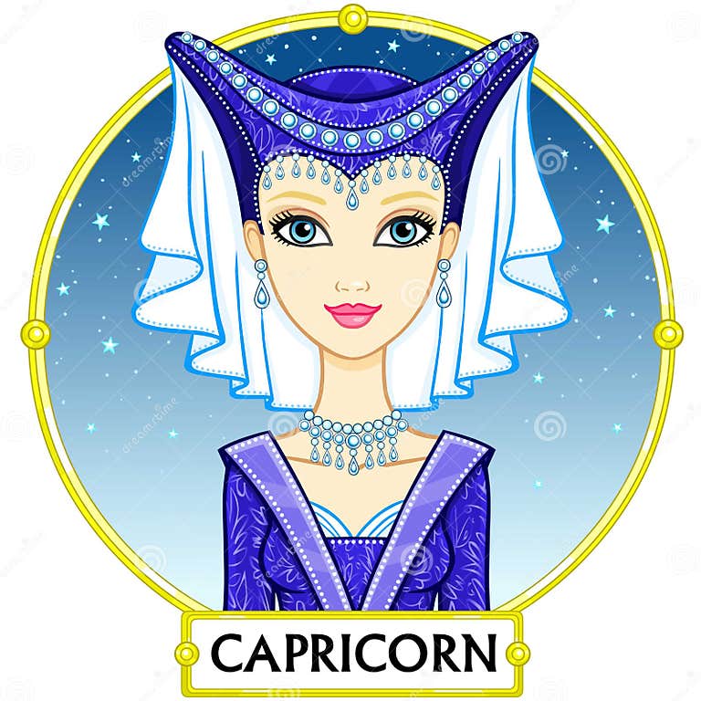 Dierenriemteken Steenbok vector illustratie. Illustration of mooi ...