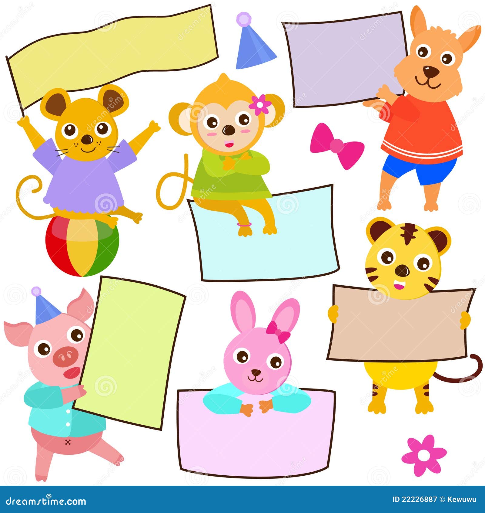 Dierlijk Thema Van Leuke VectorPictogrammen/markering Vector ...