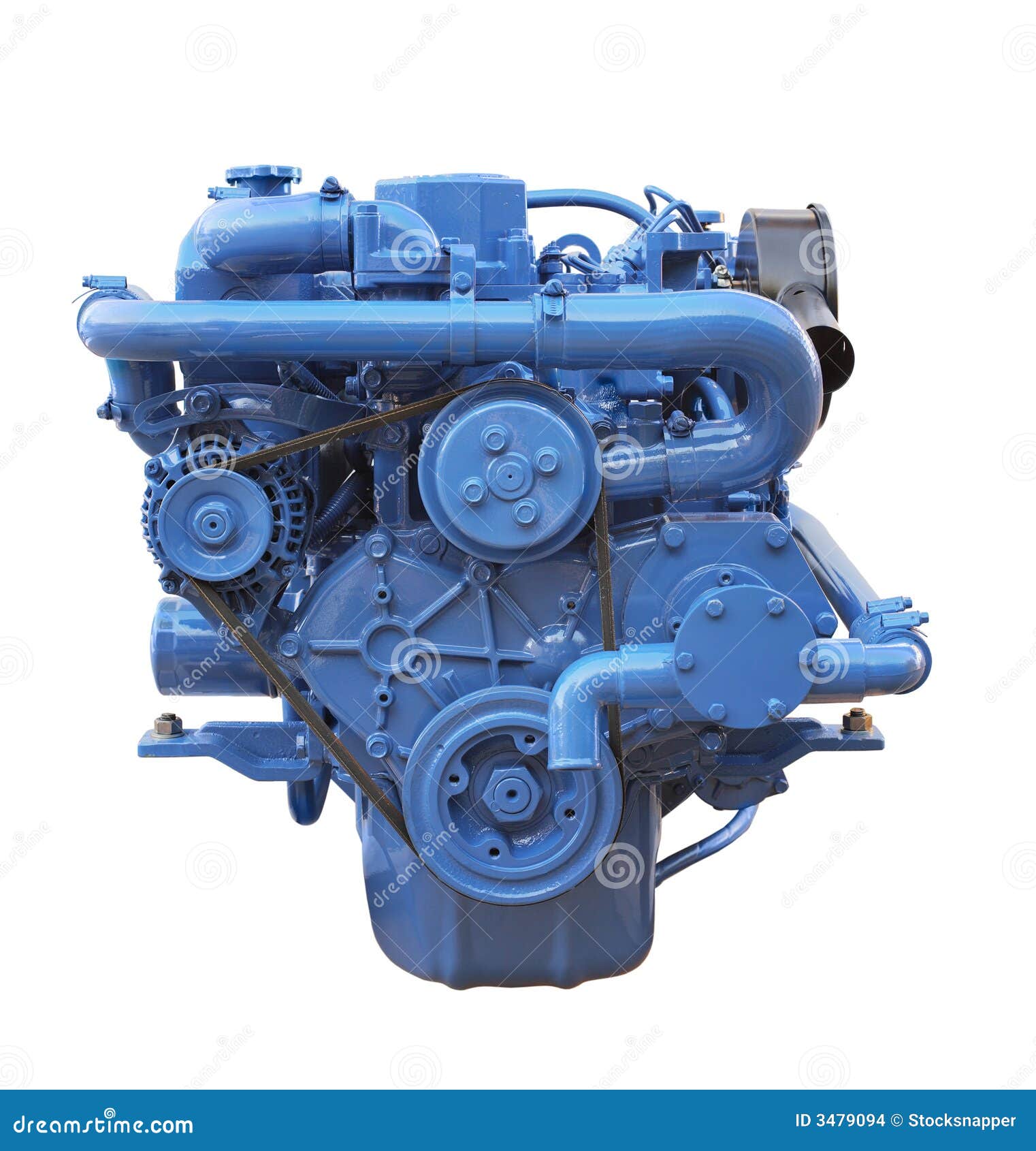 Diesel engine stock photo. Image of motor, isolated, blue - 3479094