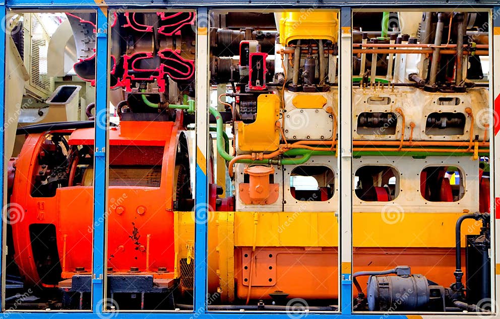 Diesel engine cut-through stock image. Image of cylinders - 12935595