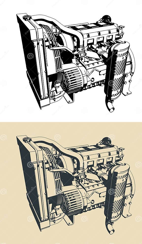 Diesel Engine Illustrations Stock Illustration - Illustration of ...