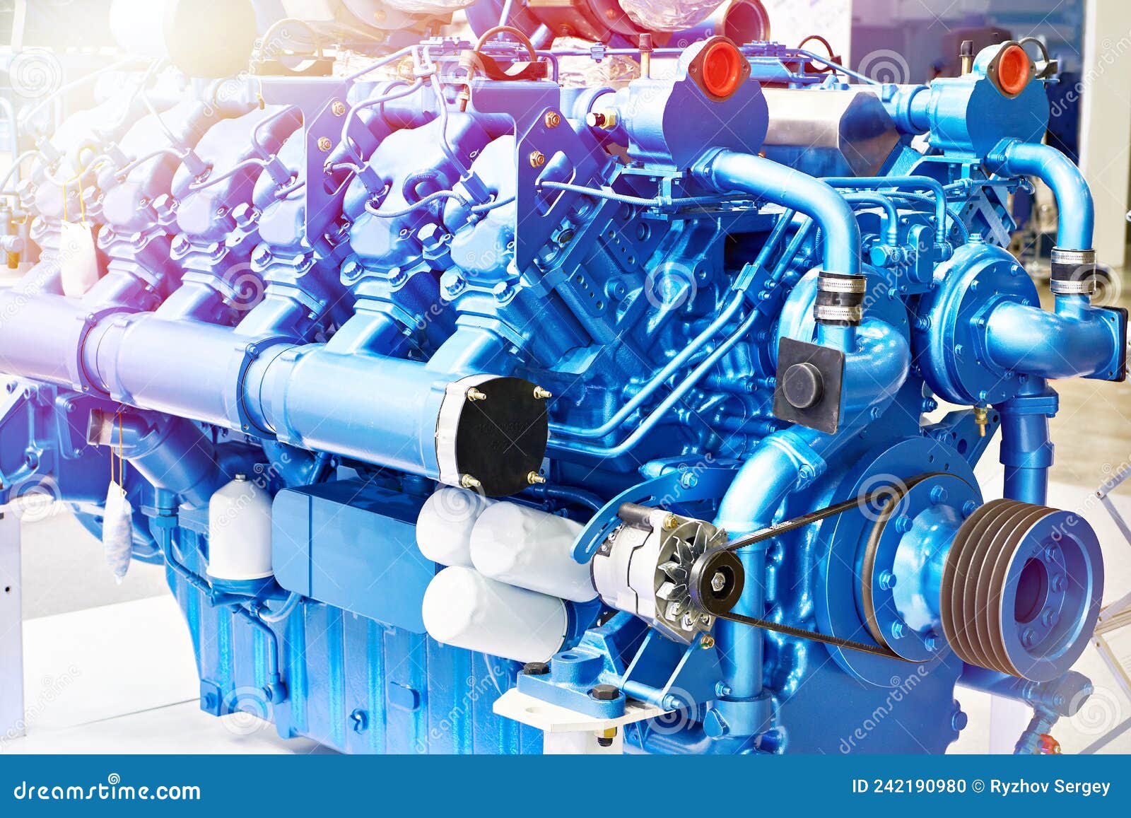 Diesel Engine for Industrial Stock Photo - Image of power, modern ...