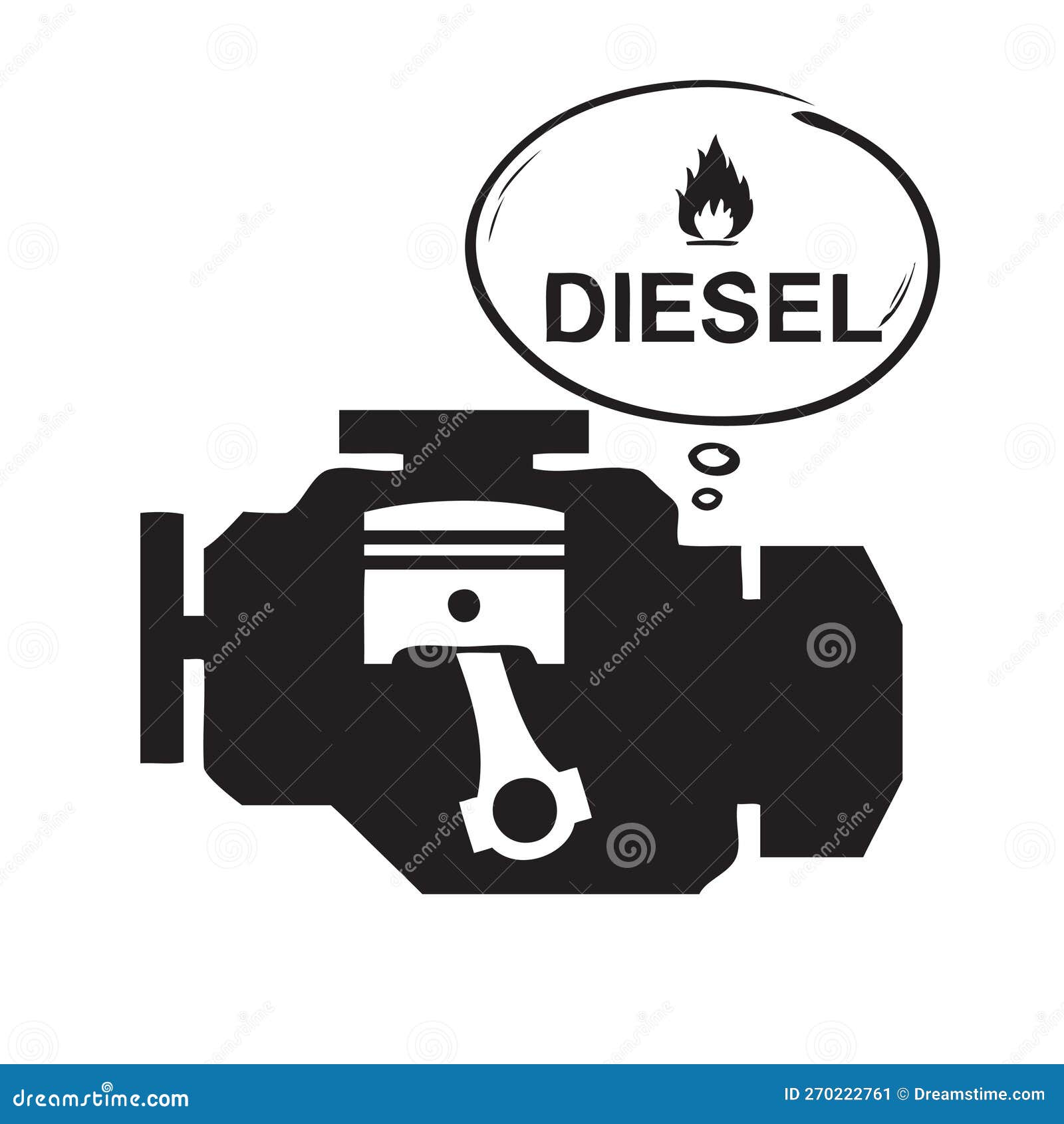 Diesel engine stock vector. Illustration of specialized - 270222761