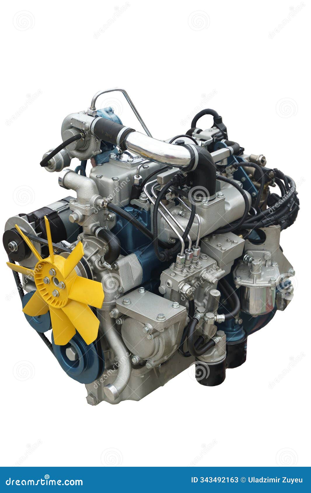 Diesel Engine Isolate. Motor Tractor Engine on Empty Background Stock ...