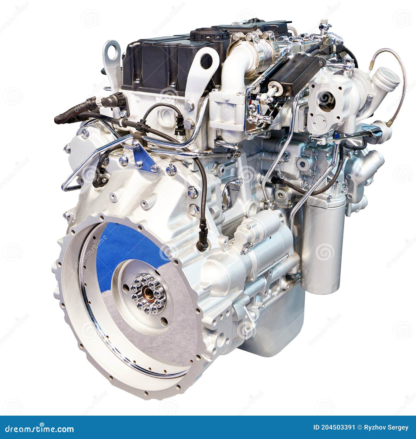 Diesel Engine Isolated White Stock Image - Image of commercial ...