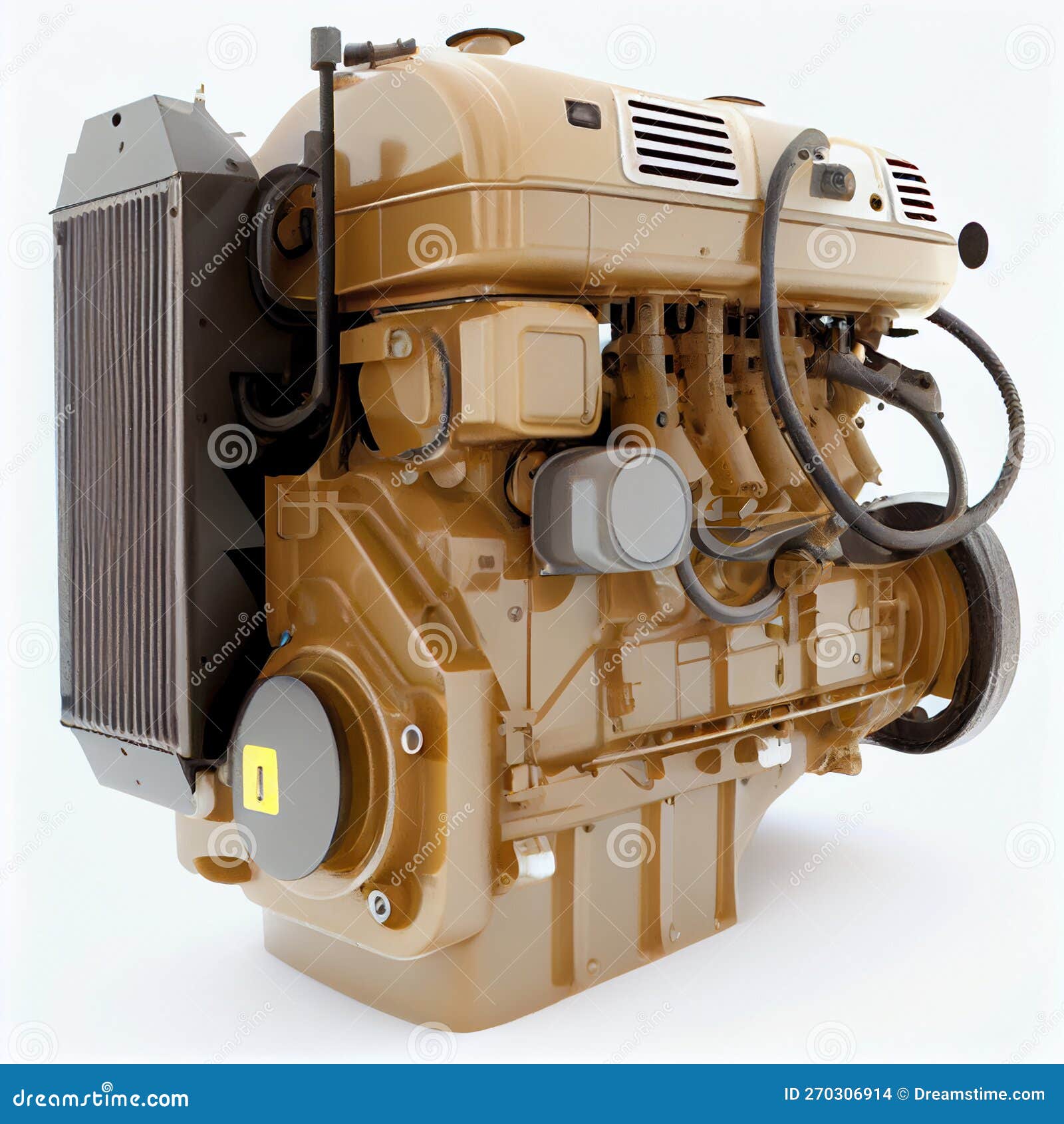 Diesel Engine Isolated on White Background Stock Illustration ...