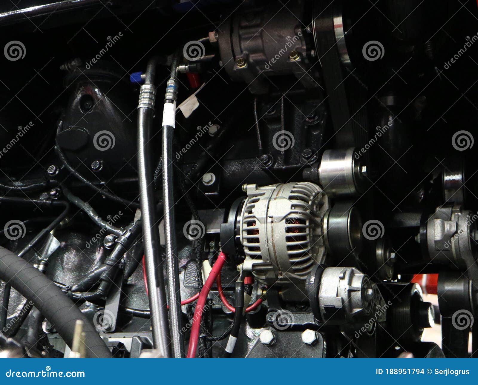Diesel Engine of a Modern Tractor Stock Photo - Image of bulldozer ...