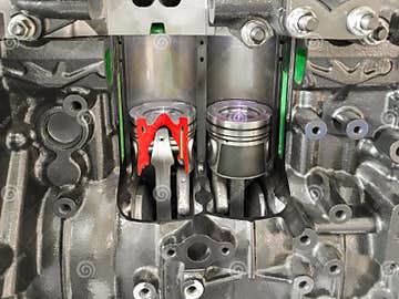 Diesel Engine Piston Cross Section . Stock Photo - Image of display ...