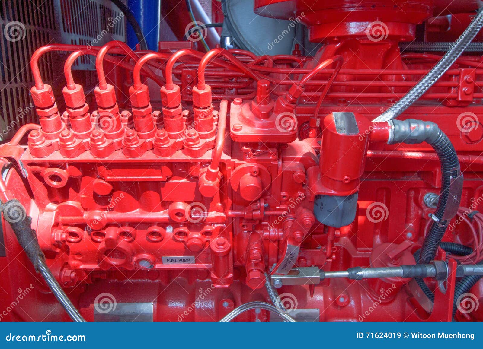 Diesel engine , red engine stock image. Image of control - 71624019