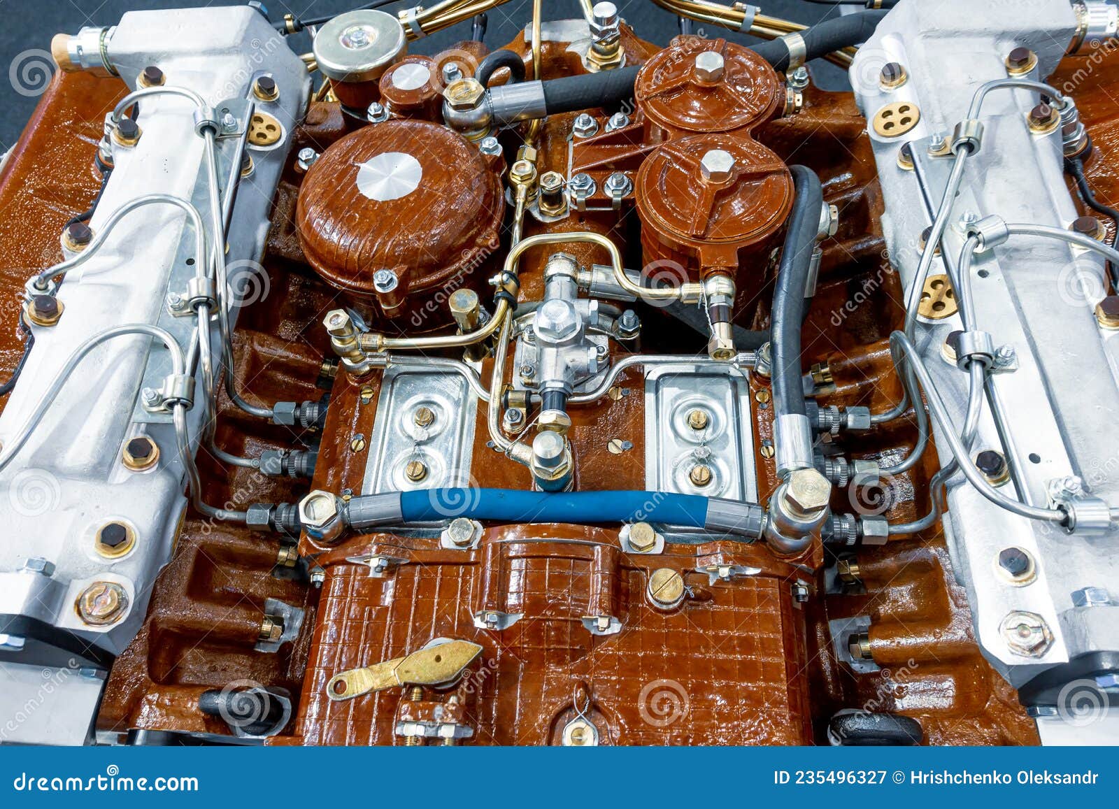 Diesel Engine. Upgraded Engine with Increased Power Stock Image - Image ...