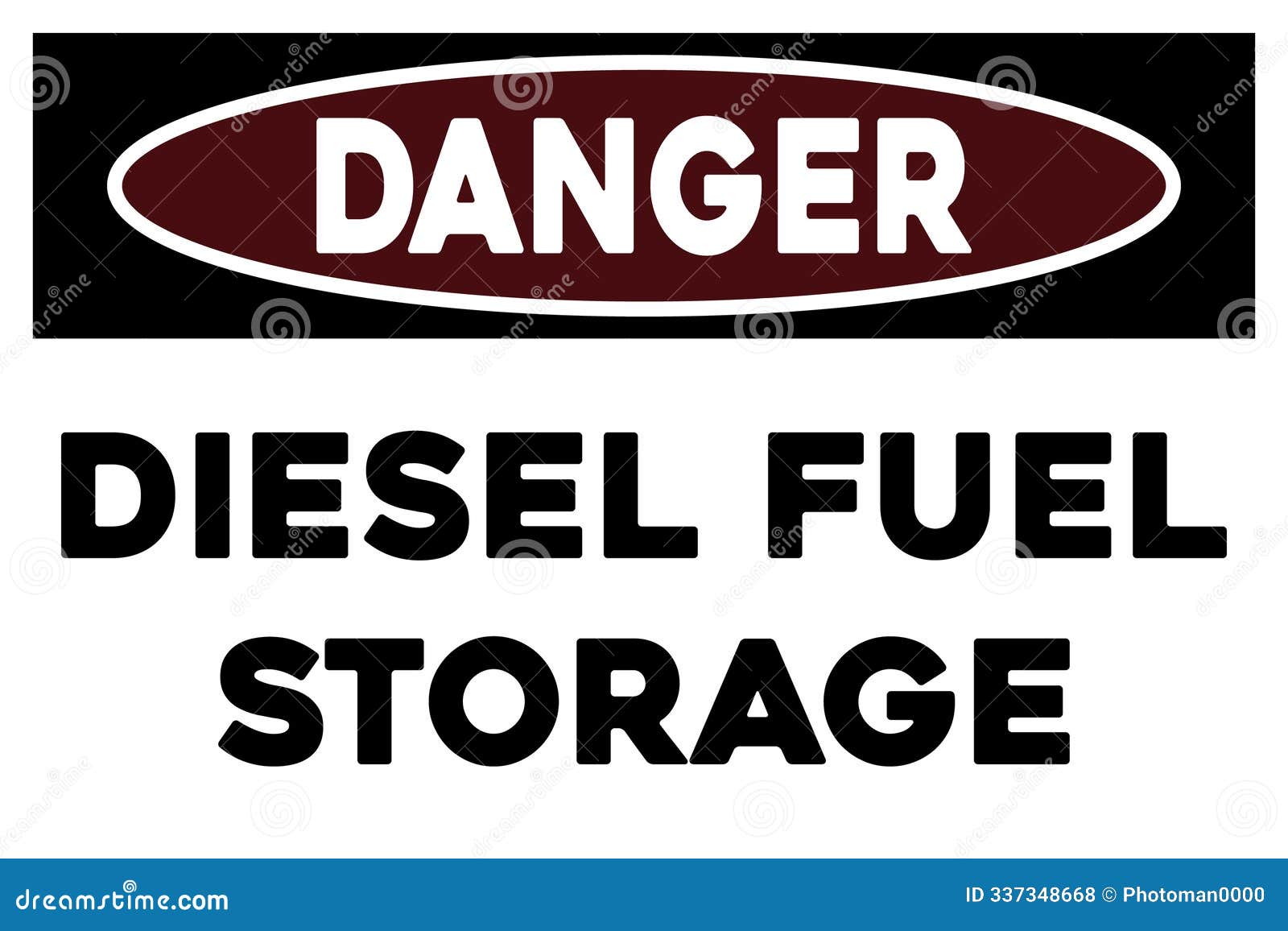 Diesel Fuel Storage Warning Sign Stock Illustration - Illustration of ...