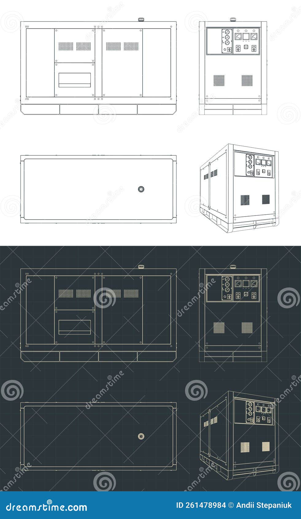 Diesel Generator Blueprints Stock Vector - Illustration of design ...