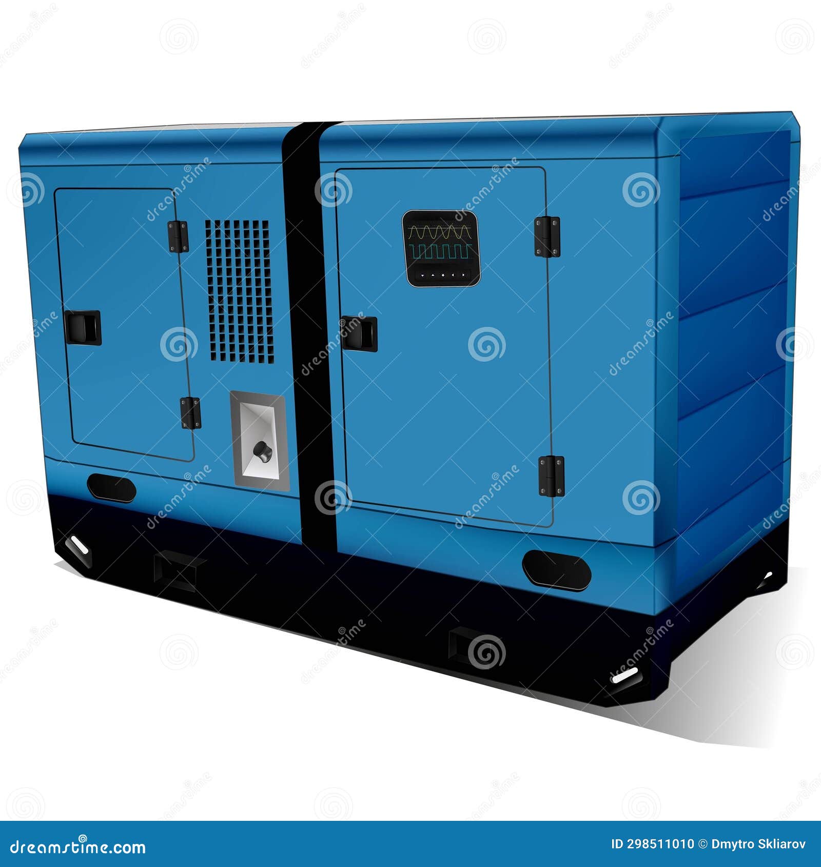 Stationary Diesel Generator Vector Illustration | CartoonDealer.com ...
