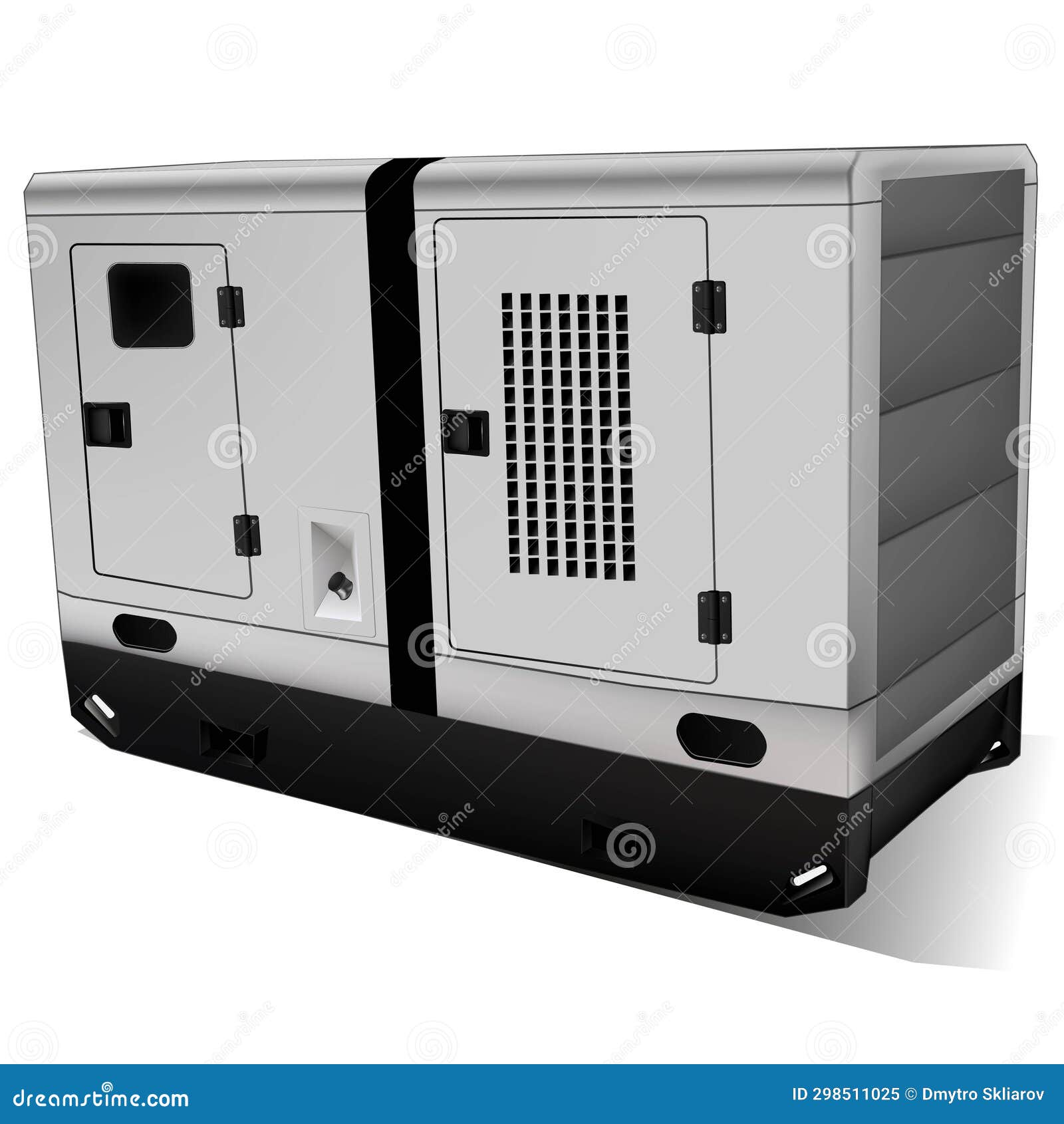 Stationary Diesel Generator Vector Illustration | CartoonDealer.com ...