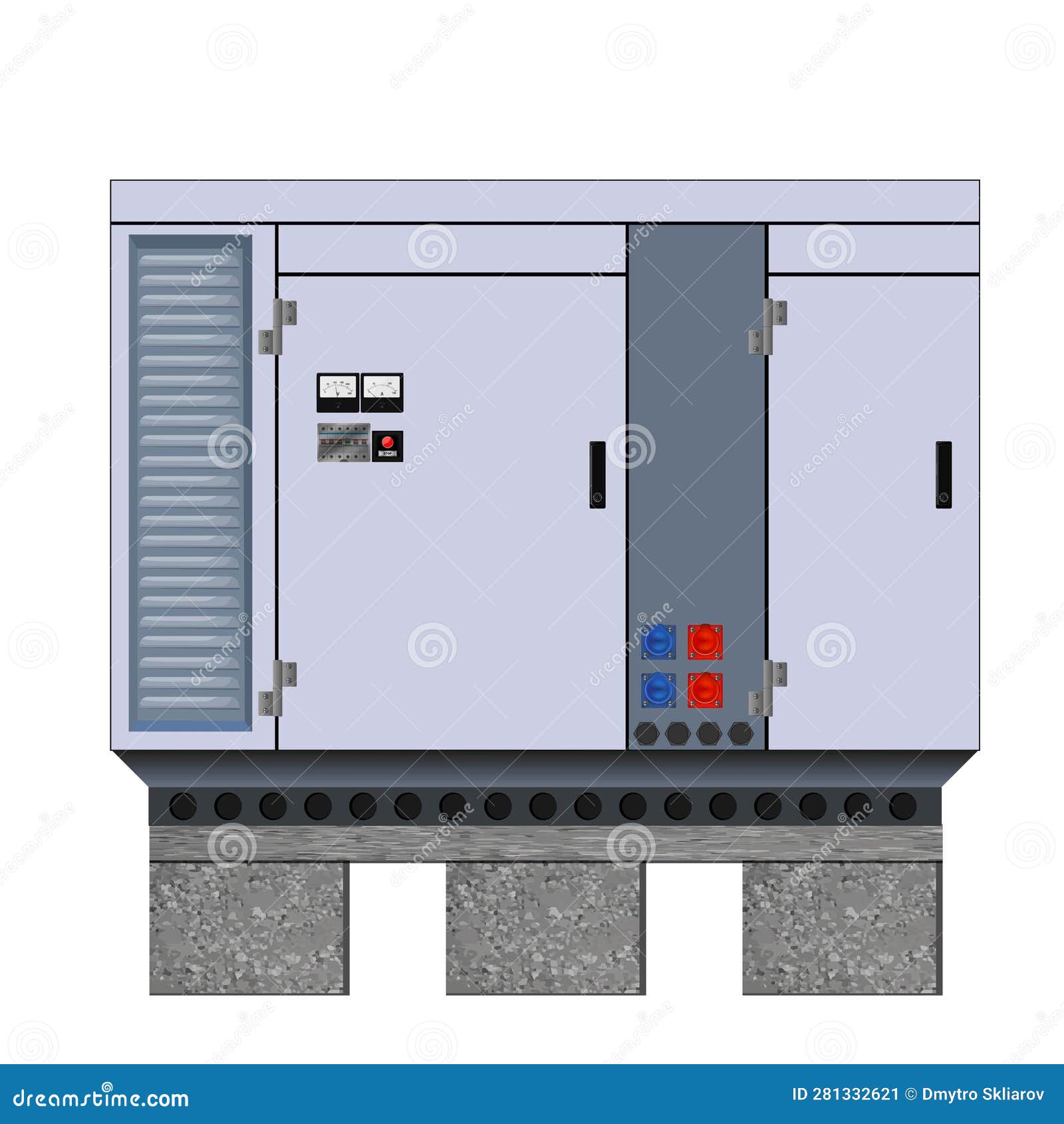 Diesel Generator. Generator Set. Vector Graphics. Stock Vector ...