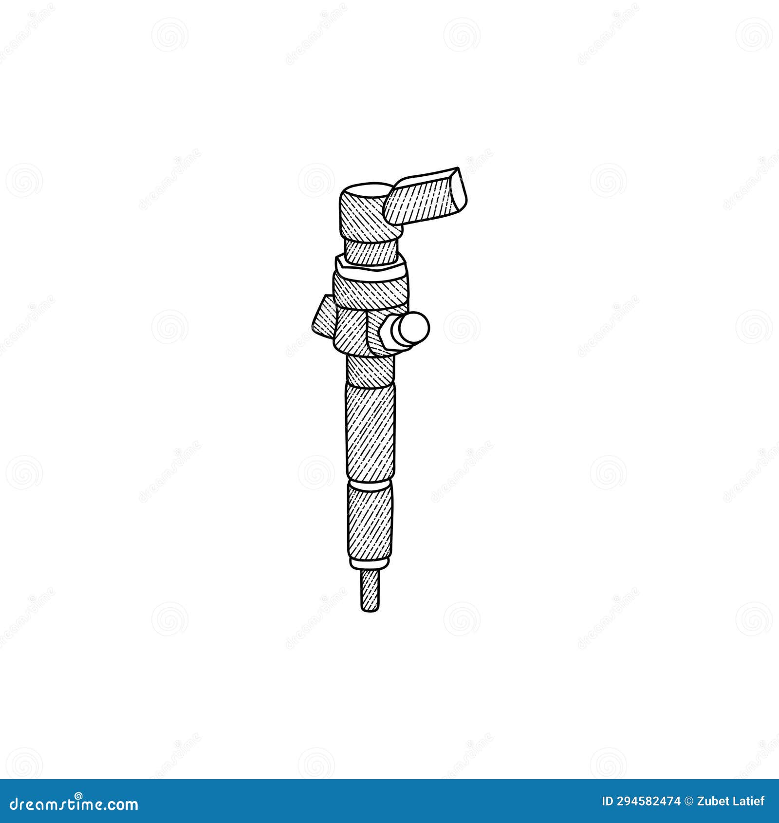 Diesel Injector Tool Line Art Illustration Creative Design Stock ...