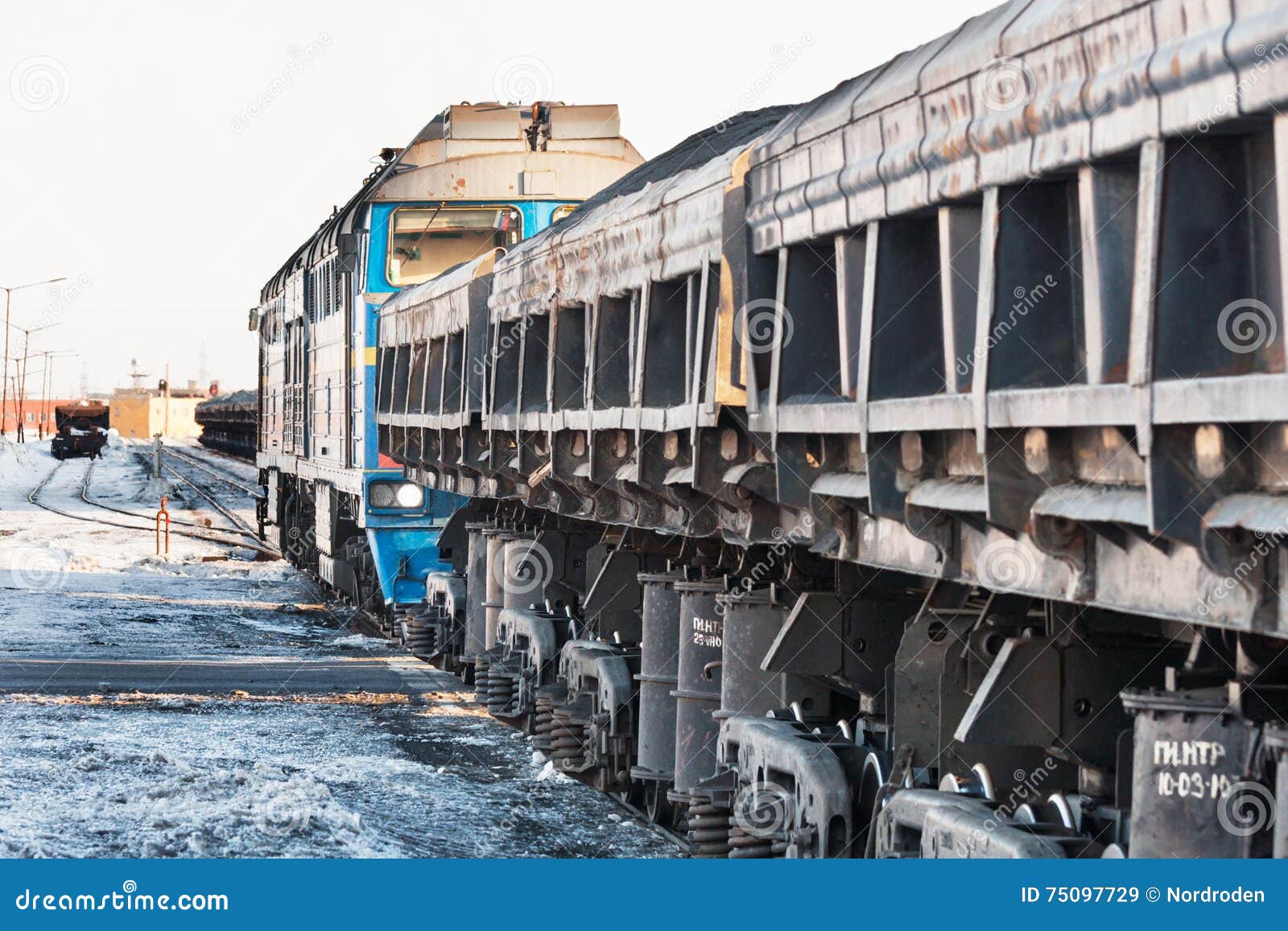 The Diesel Locomotive is a Freight Train. Stock Image - Image of metal ...