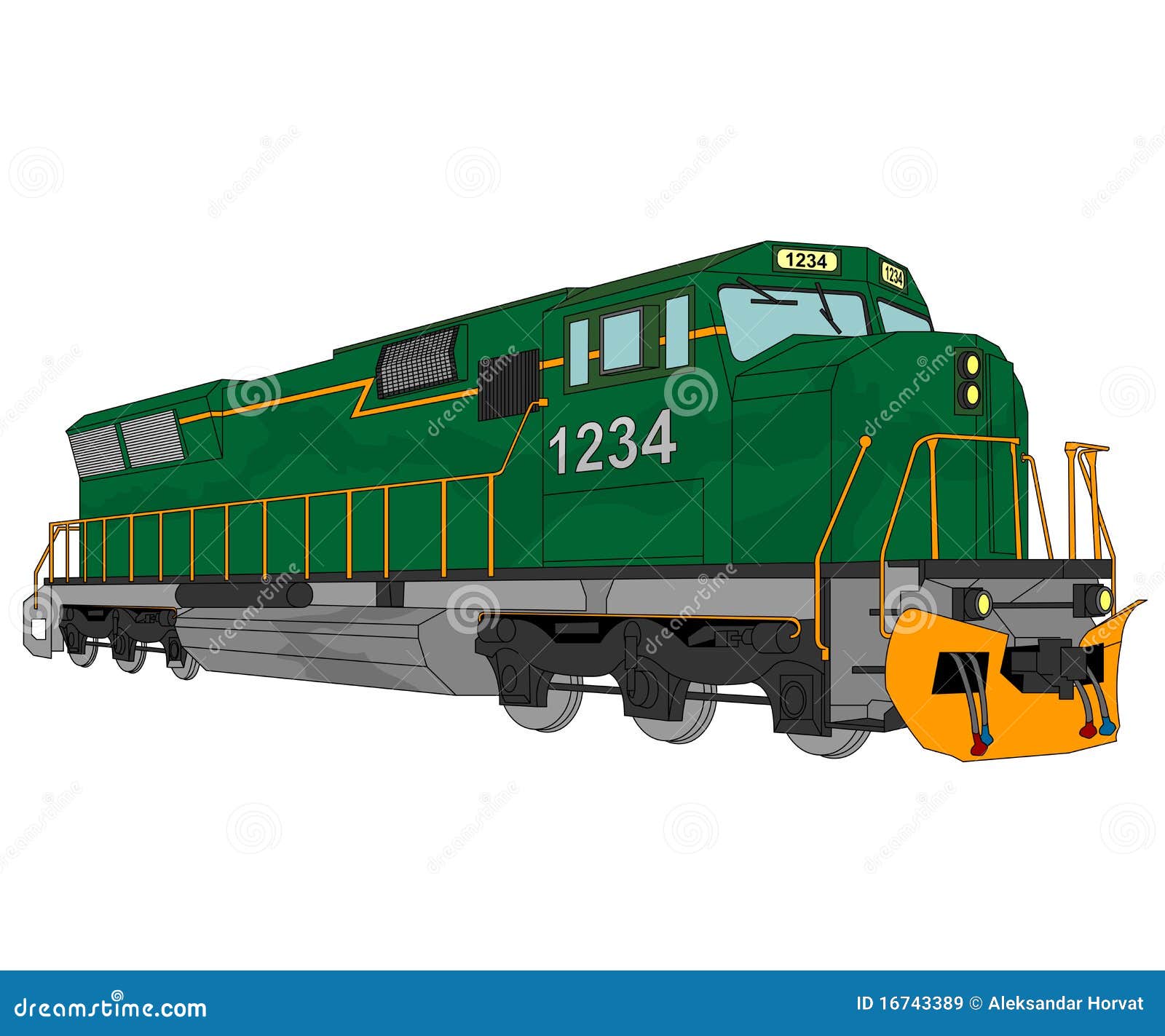 Diesel Locomotive Illustration Stock Vector - Illustration of train ...