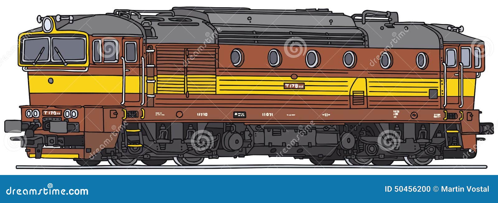 Diesel locomotive stock vector. Illustration of motor - 50456200