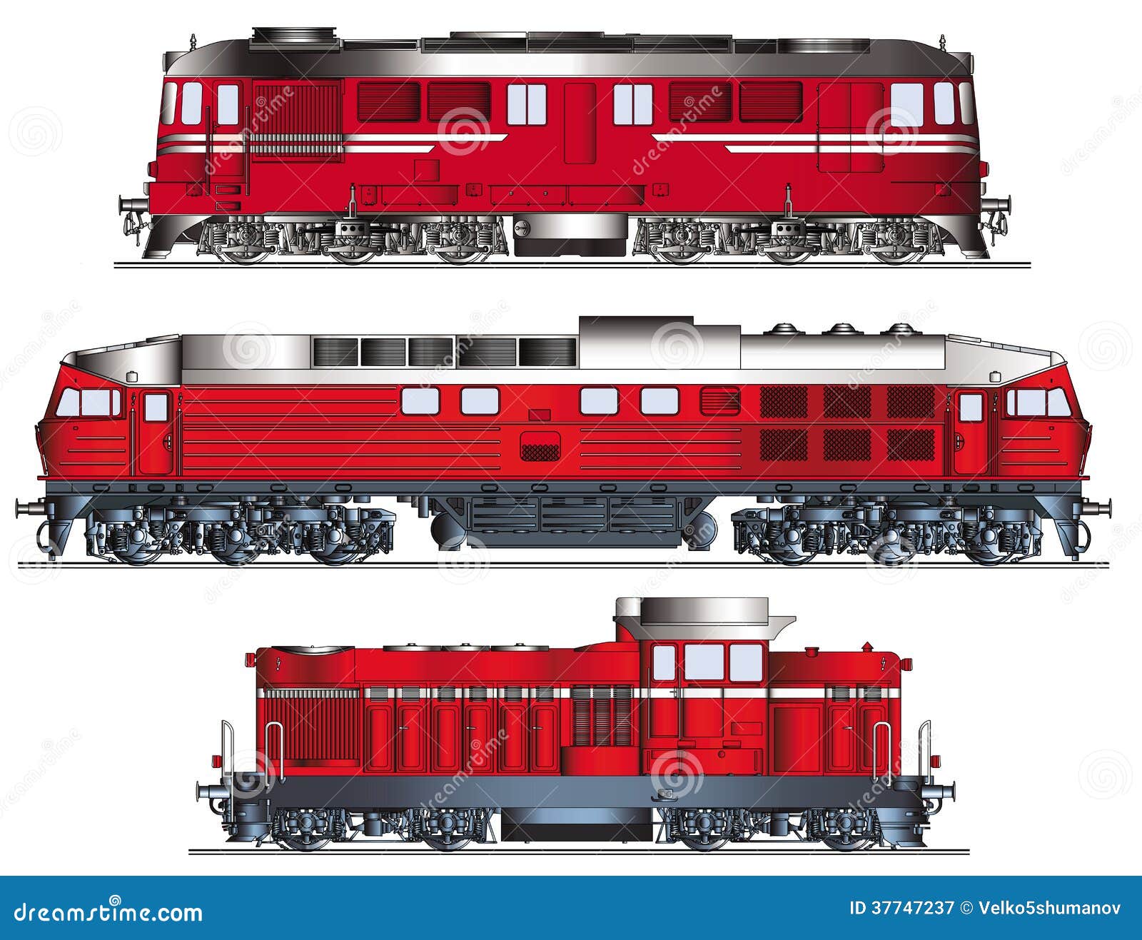 Diesel Locomotives vector stock illustration. Illustration of radiator ...