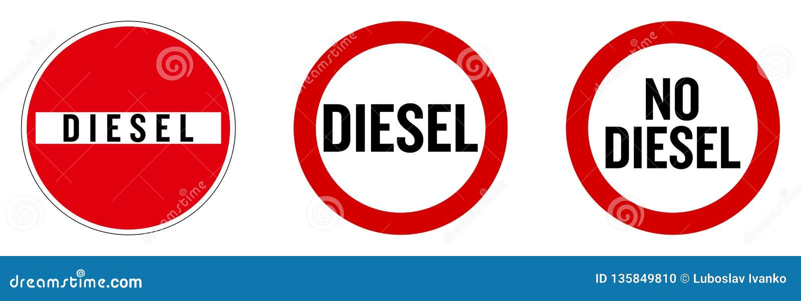 Diesel Not Allowed Sign. Text in `no Entry` Roadsign, and Red Circle ...
