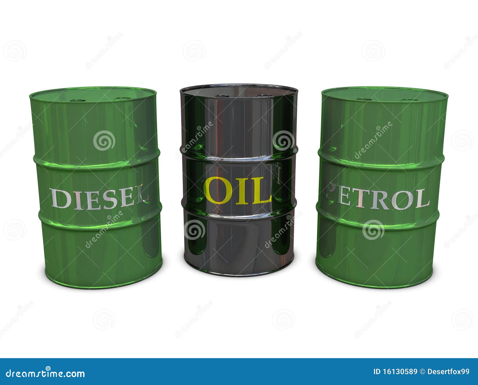 Diesel, Oil and Petrol Barrels Stock Illustration - Illustration of ...