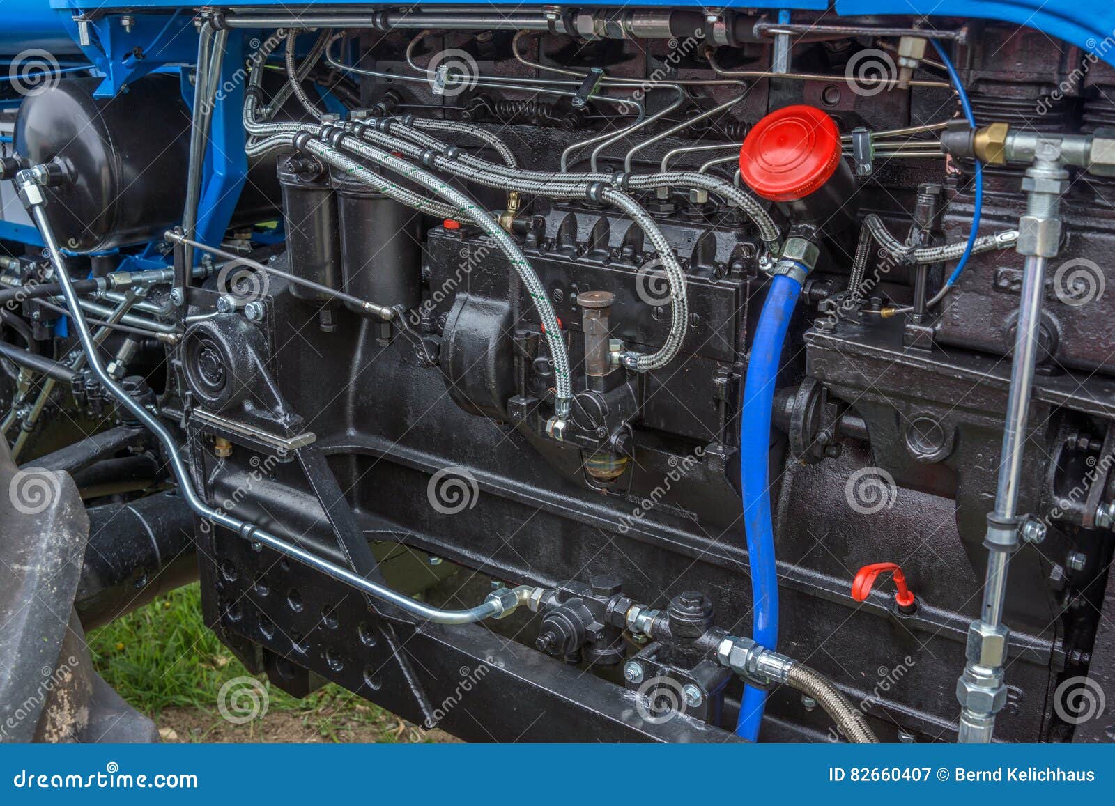 Diesel Power Engine at New Tractor Stock Image - Image of aggregate ...