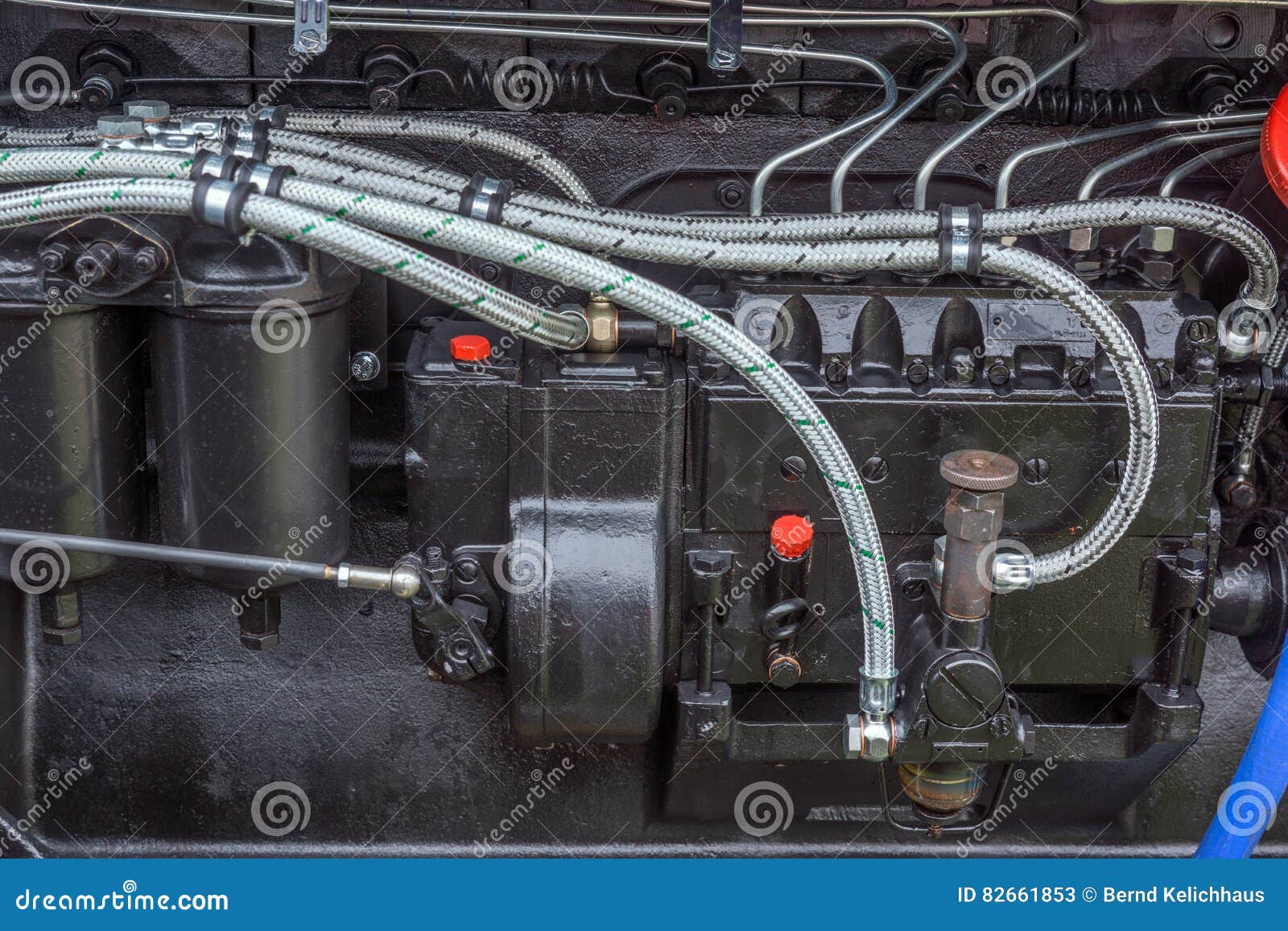 Diesel Power Engine at New Tractor Stock Image - Image of compressor ...