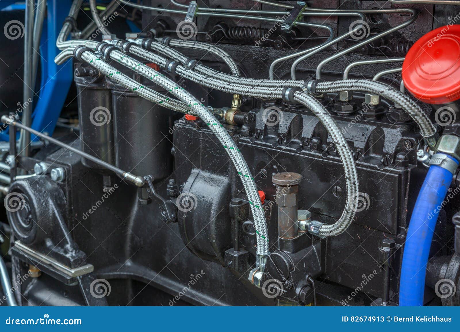 Diesel Power Engine at New Tractor Stock Image - Image of agricultural ...