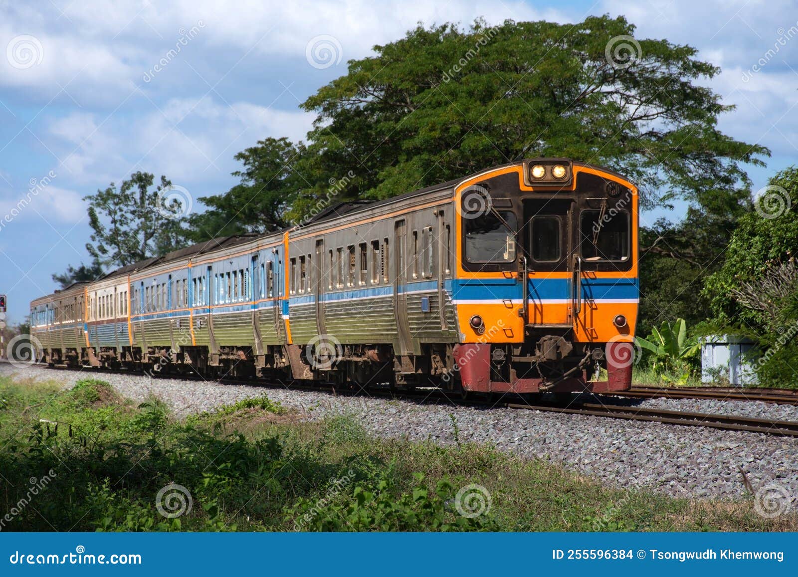 Diesel Railcar on the Railway. Stock Photo - Image of railway, heavy ...
