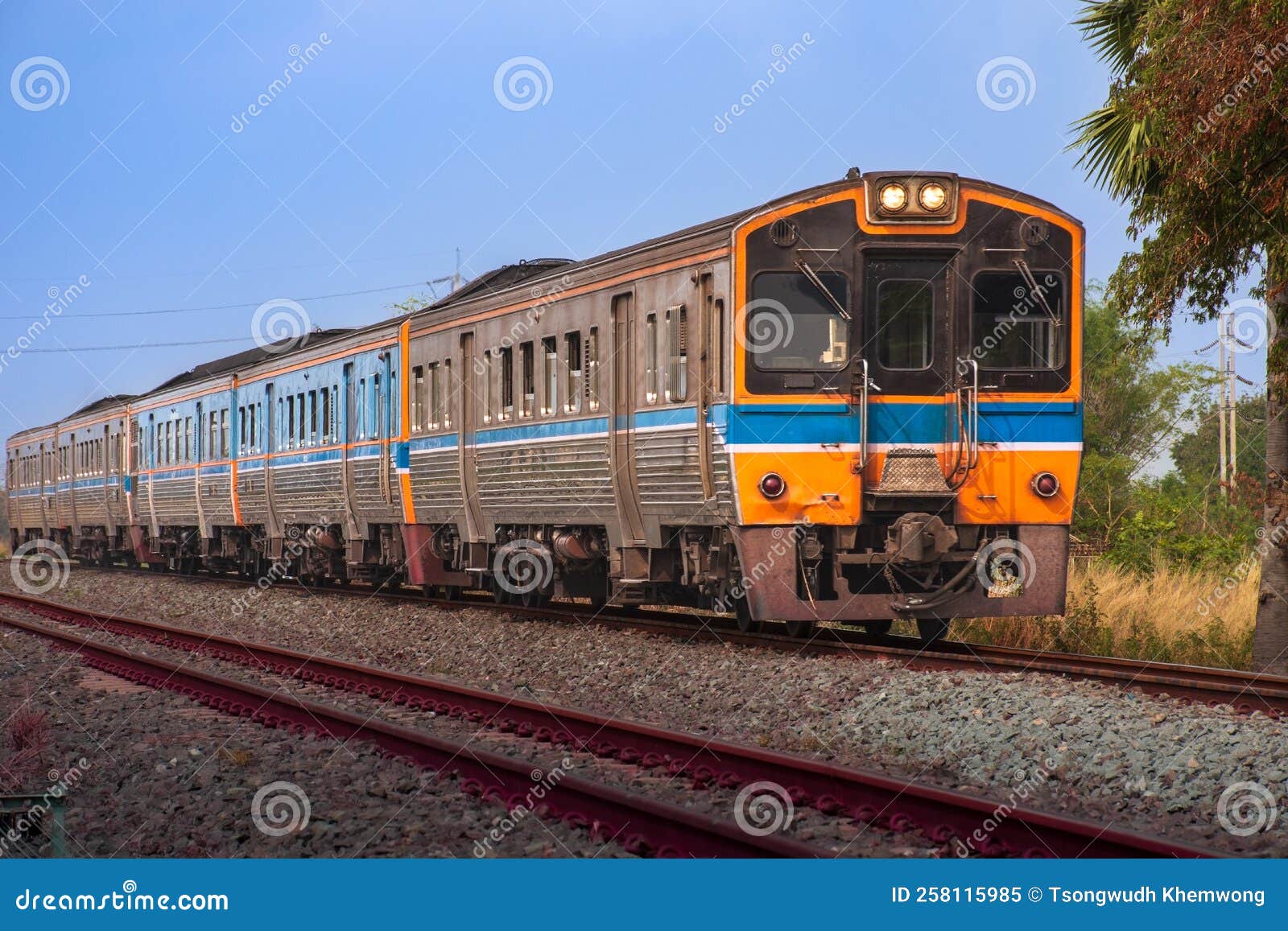 Diesel Railcar on the Railway on the Railway. Stock Image - Image of ...